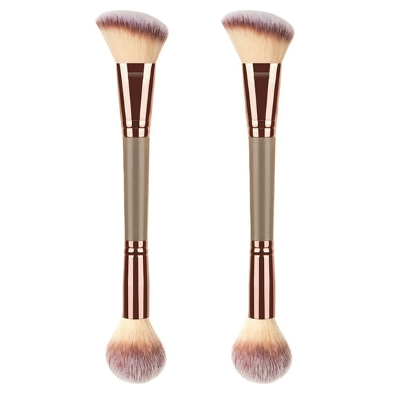 2-Pack Dual-Ended Makeup Brushes – Foundation, Contour, Blush & Powder ...