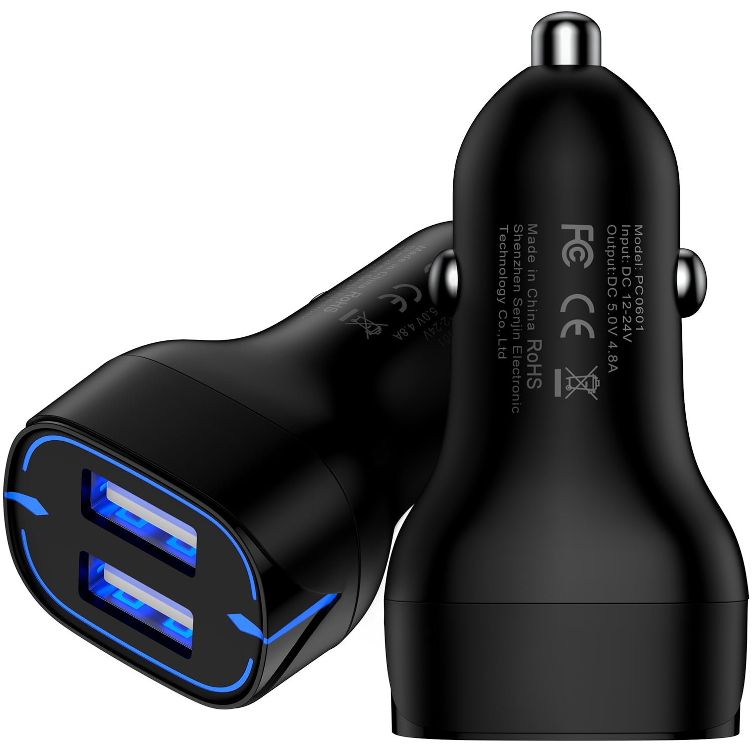 USB Car Charger Fast Charging 2 Pack, 4.8A Dual Port USB Car Charger Adapter USB Car Charging ...