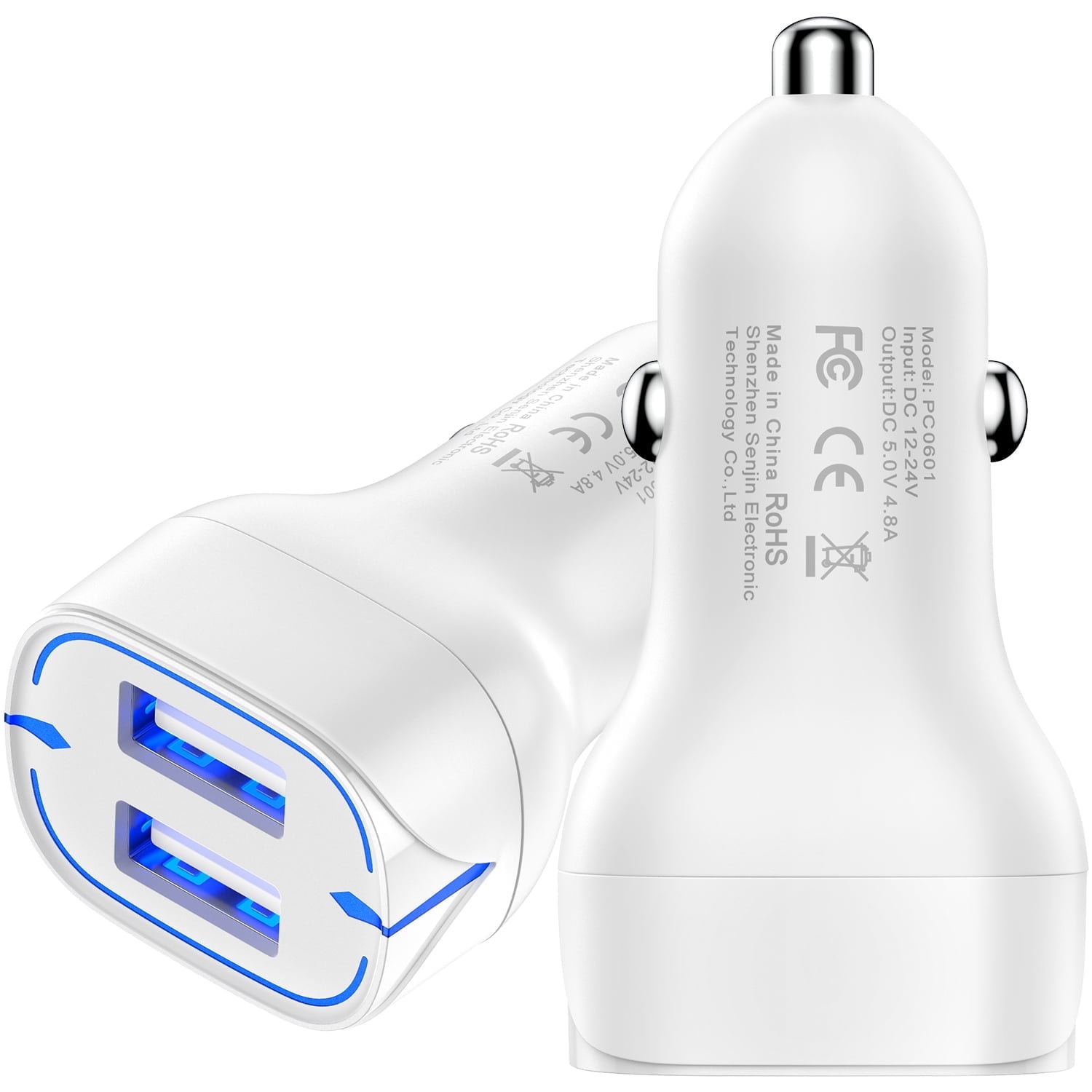 USB Car Charger Fast Charging 2 Pack, 4.8A Dual Port USB Car Charger ...