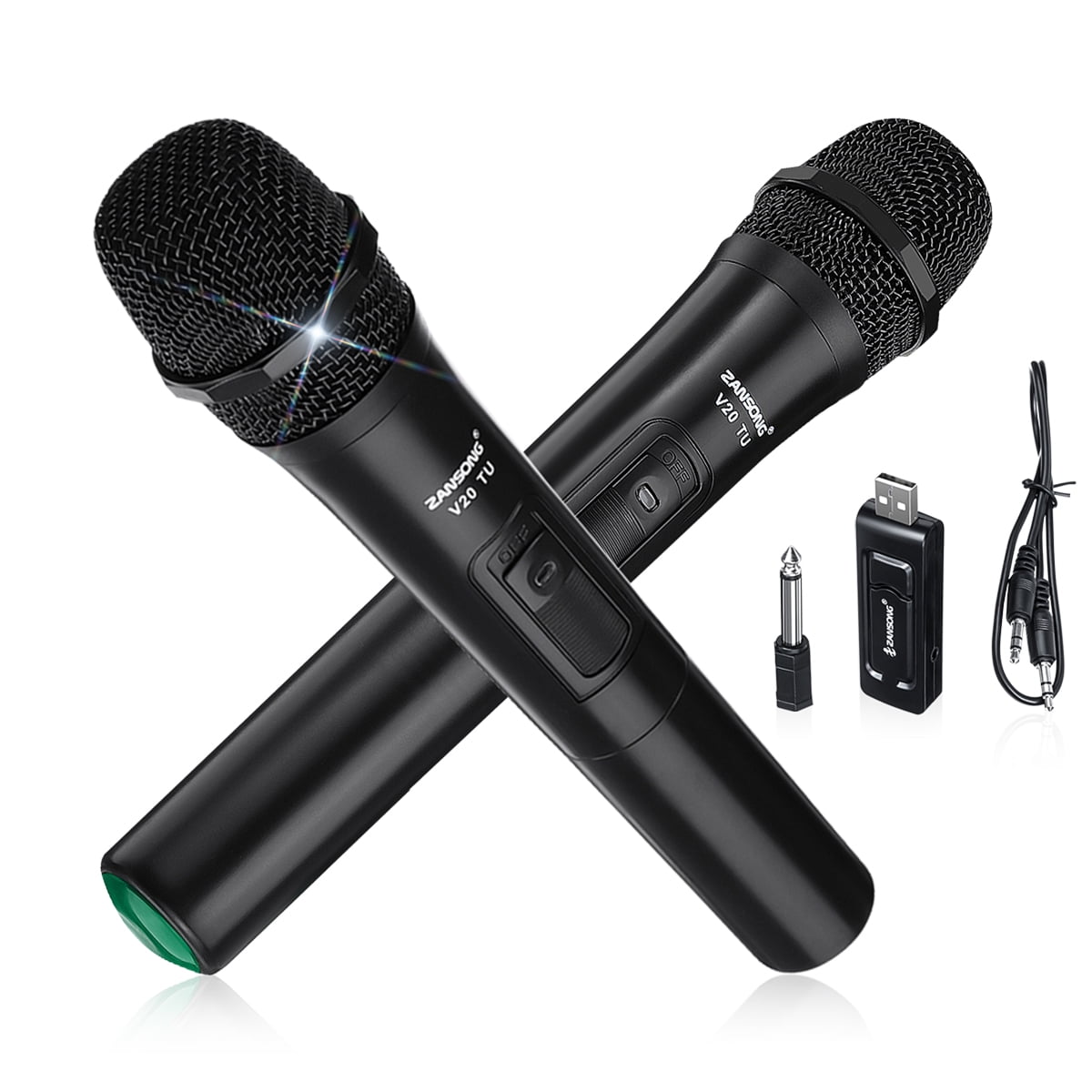 2-Pack Dual USB Professional Wireless Microphone System Kits with ...