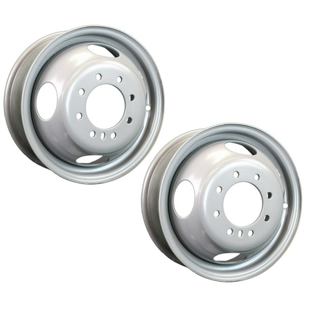 2-Pack Dually Dual Silver Grey Trailer Wheel Rim 16 Inch 16X6 8 Lug On ...