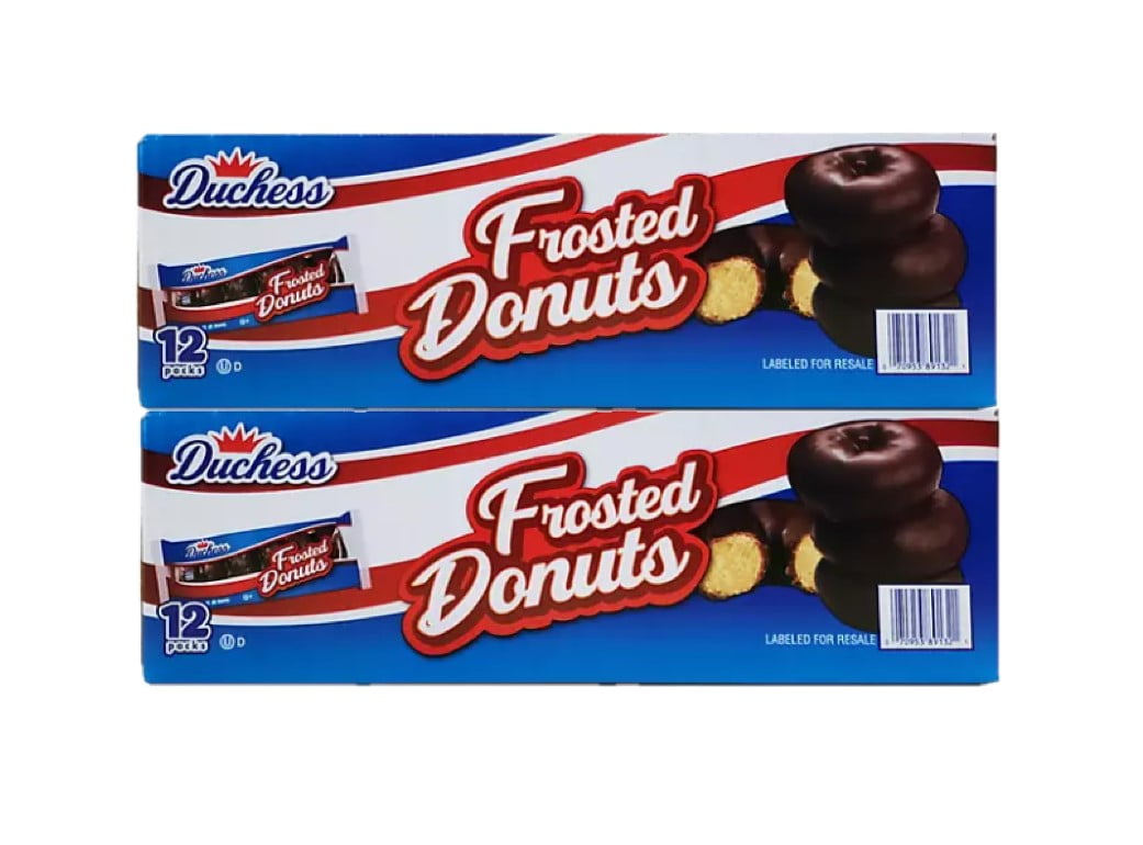 Duchess Chocolate Donuts, Frosted Sweet Treat, 3 oz Packets, 12 pk, 2 ...