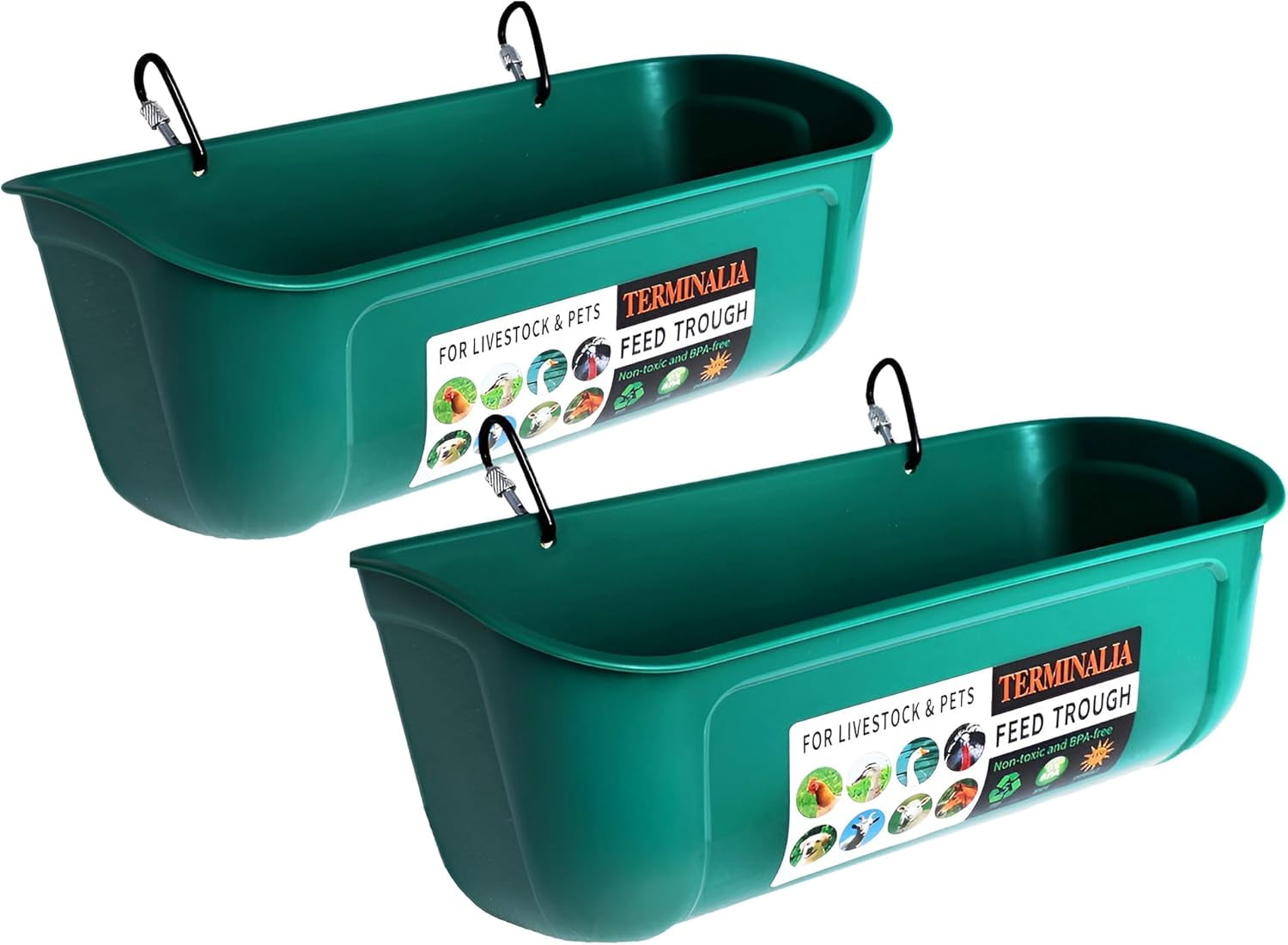The 2 Pack Duck Chicken Feeder | Hanging Fence Feed Trough | Goose ...