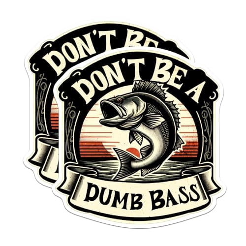 (2 Pack) Don't Be A Dumb Bass Magnets - Funny Bass Fisherman Fisher Man ...