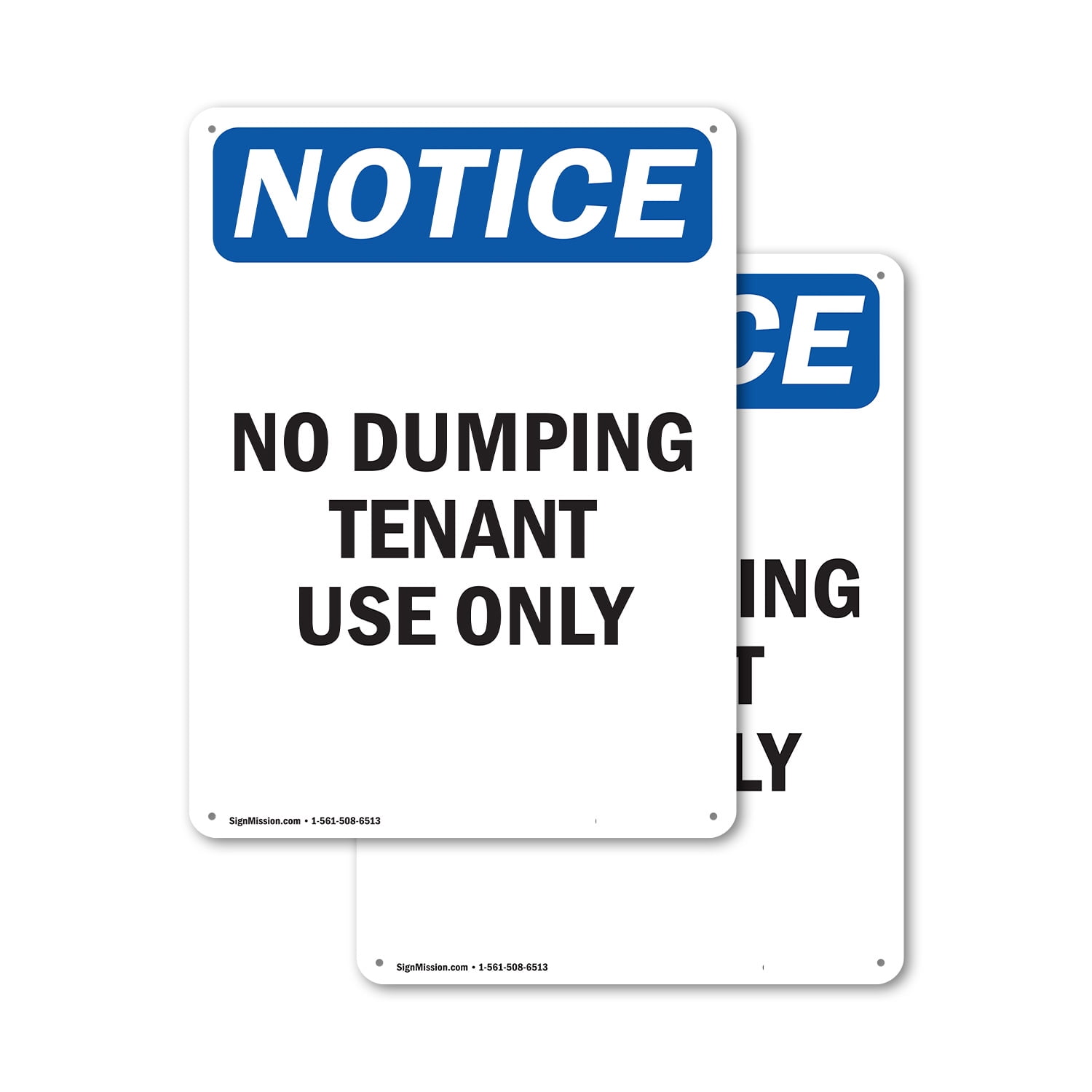 (2 Pack) No Dumping Tenant Use Only OSHA Notice Sign 7 Inch X 10 Inch ...