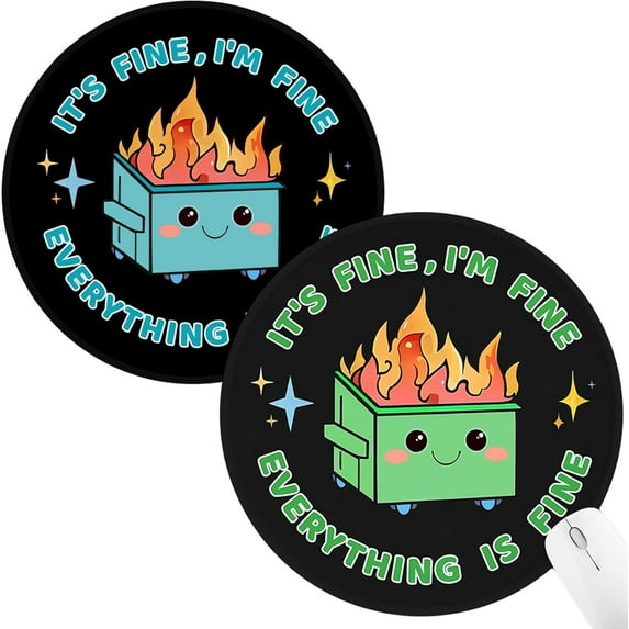 2 Pack Dumpster on Fire Mouse Pad, Funny Cute Mousepad for Desk ...