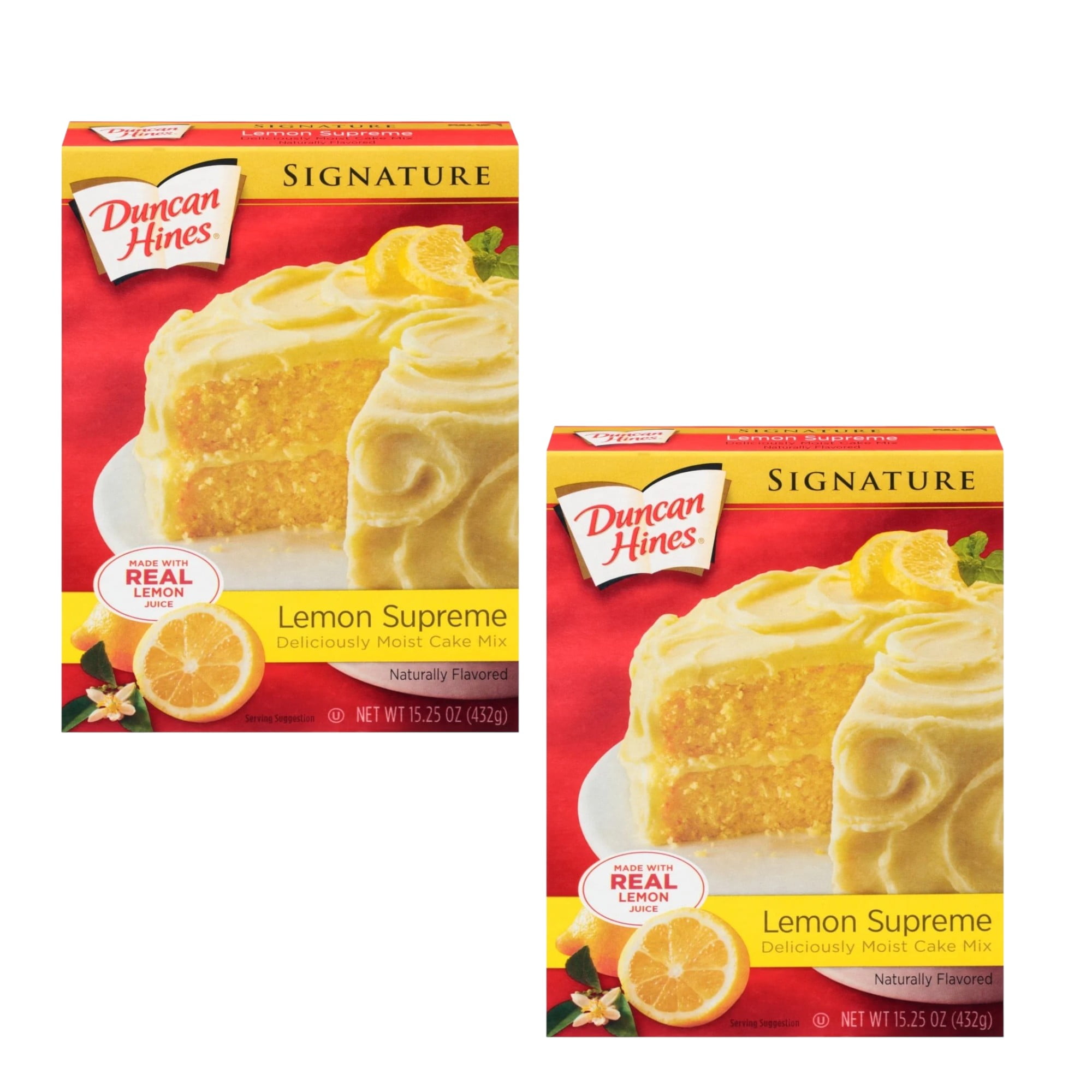 ( 2 Pack ) Duncan Hines Signature Lemon Cake Mix 15.25 oz - Walmart.com