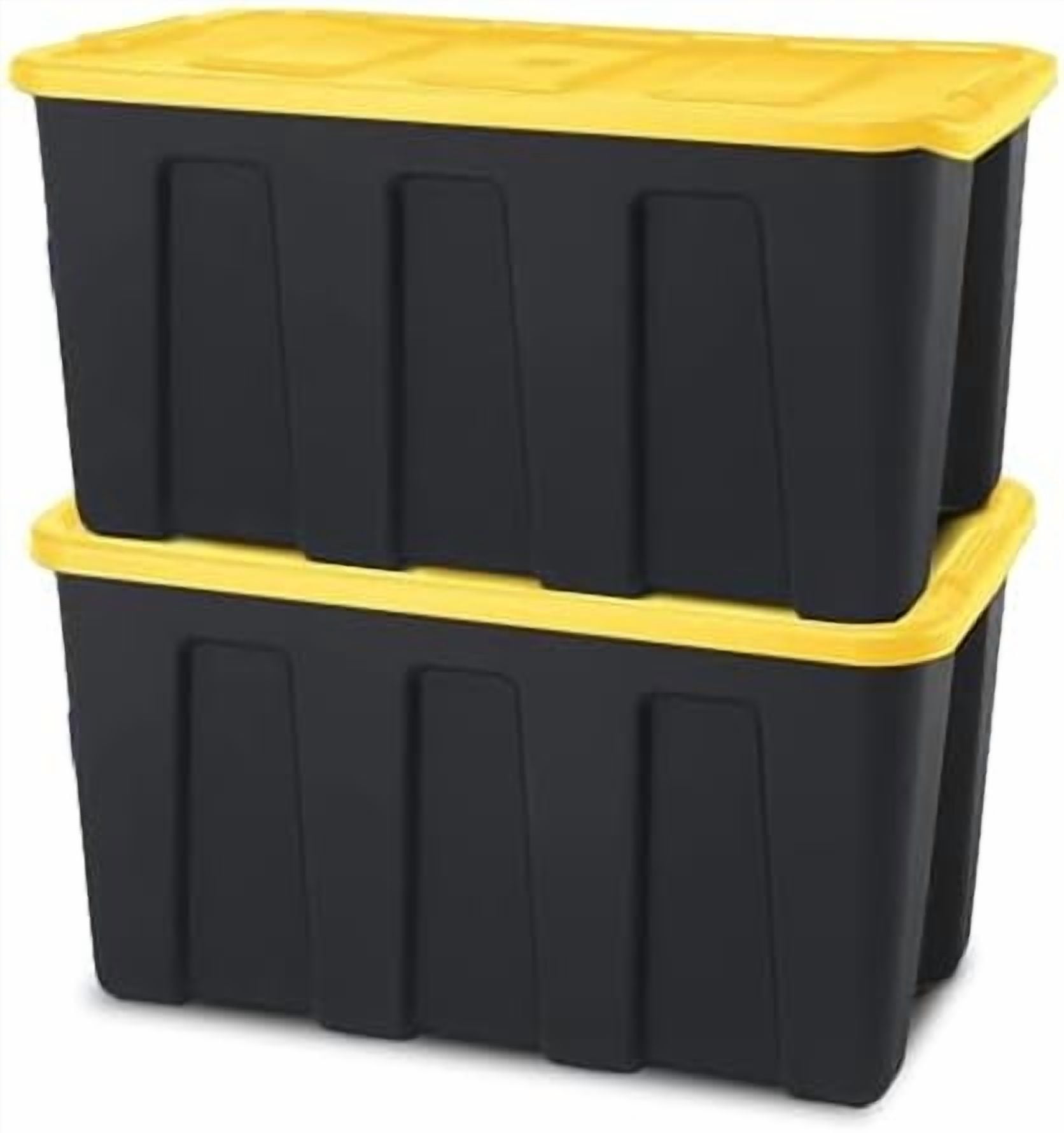 2-Pack Durabilt Tote, Heavy Duty Plastic Storage Bins with Lids, 34 ...