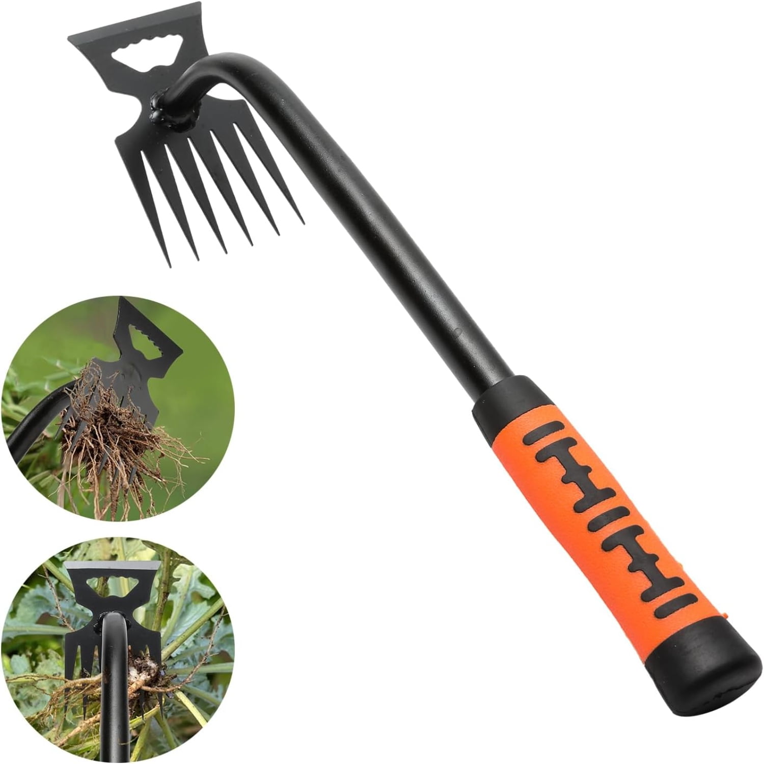 2 Pack of Durable Manganese Steel Gardening Hand Weeder Tools for Yard and Garden Heavy Duty ...