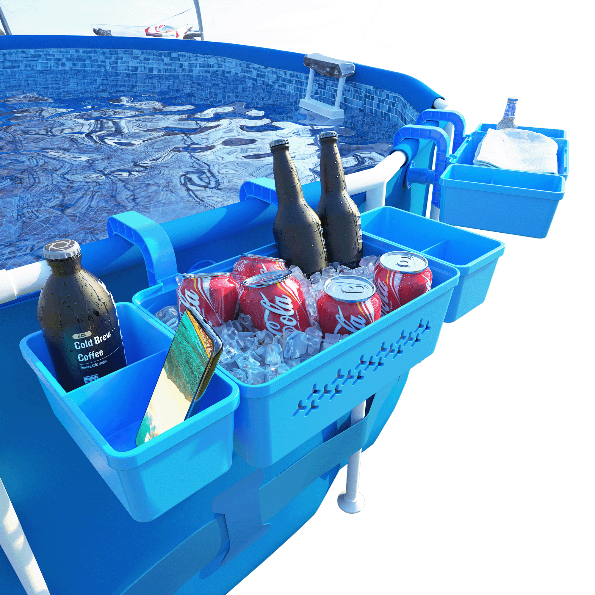 Poolside Storage Baskets with Dual Cup Holders - Ideal Above Ground ...
