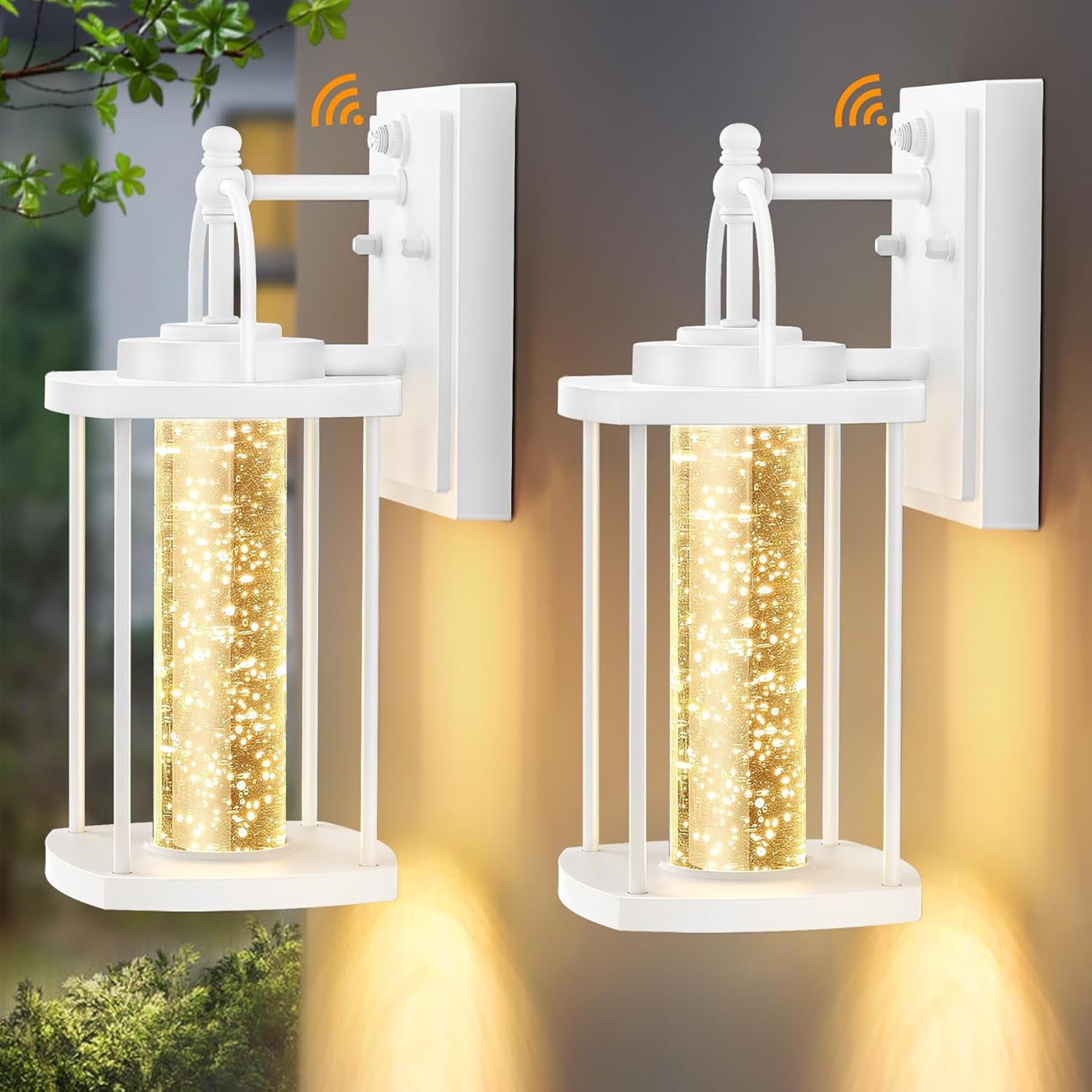 2 Pack Dusk To Dawn Exterior Lighting Fixtures, 10W LED Modern Outdoor Wall Lights Sconce with ...