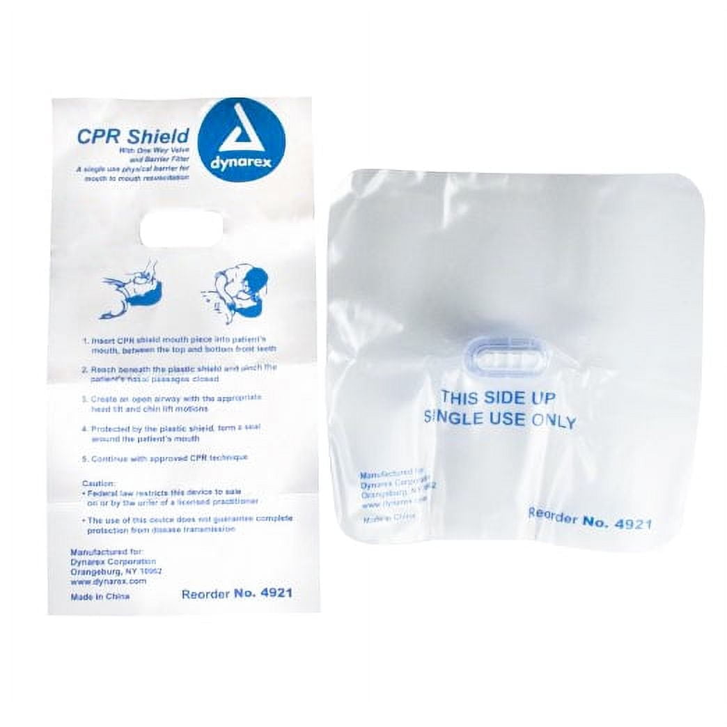 2 Pack Dynarex CPR Face Shield With 1 Way Valve And Barrier Filter ...