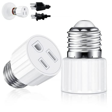 DEWENWILS 4 Pack 2 & 3 Prong Light Socket to Plug Adapter, E26/E27 ...