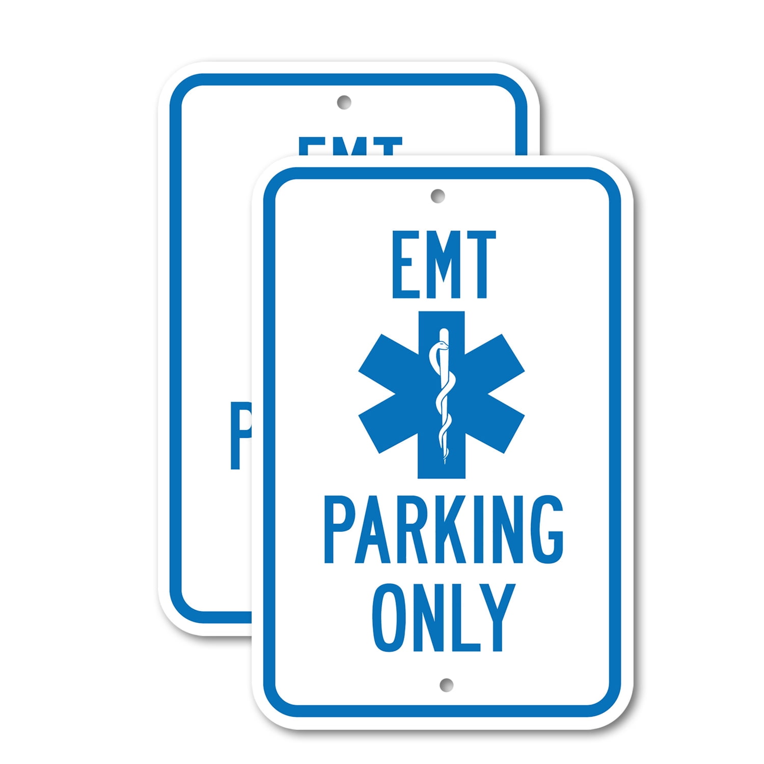 (2 Pack) EMT Parking Only with Symbol | 18" X 24" Heavy-Gauge Aluminum ...