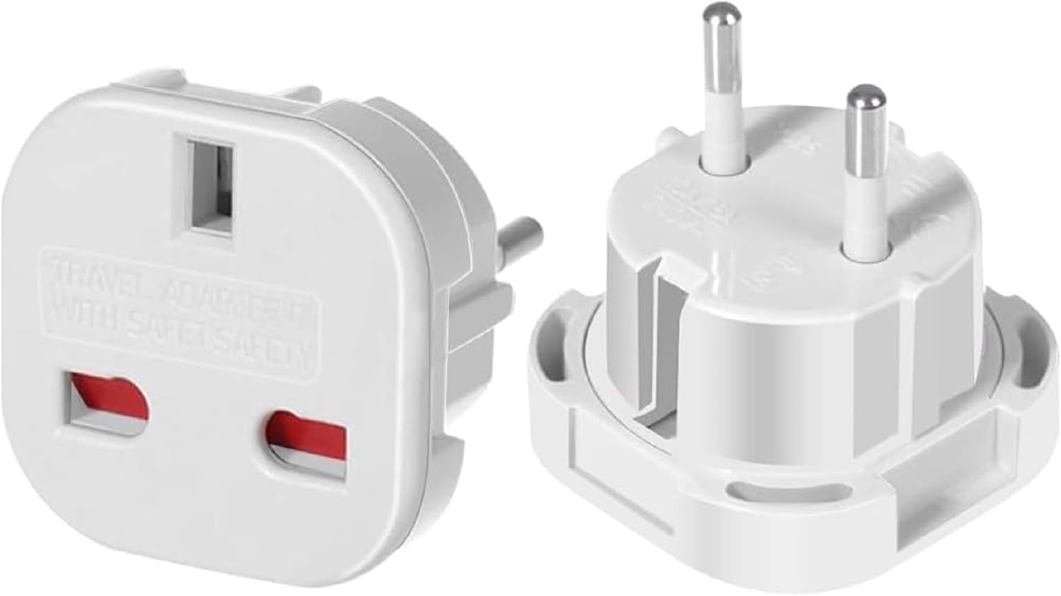 (2 Pack) EU to UK Power Adaptor with Safety Shutter,UK 3-Pin Female ...
