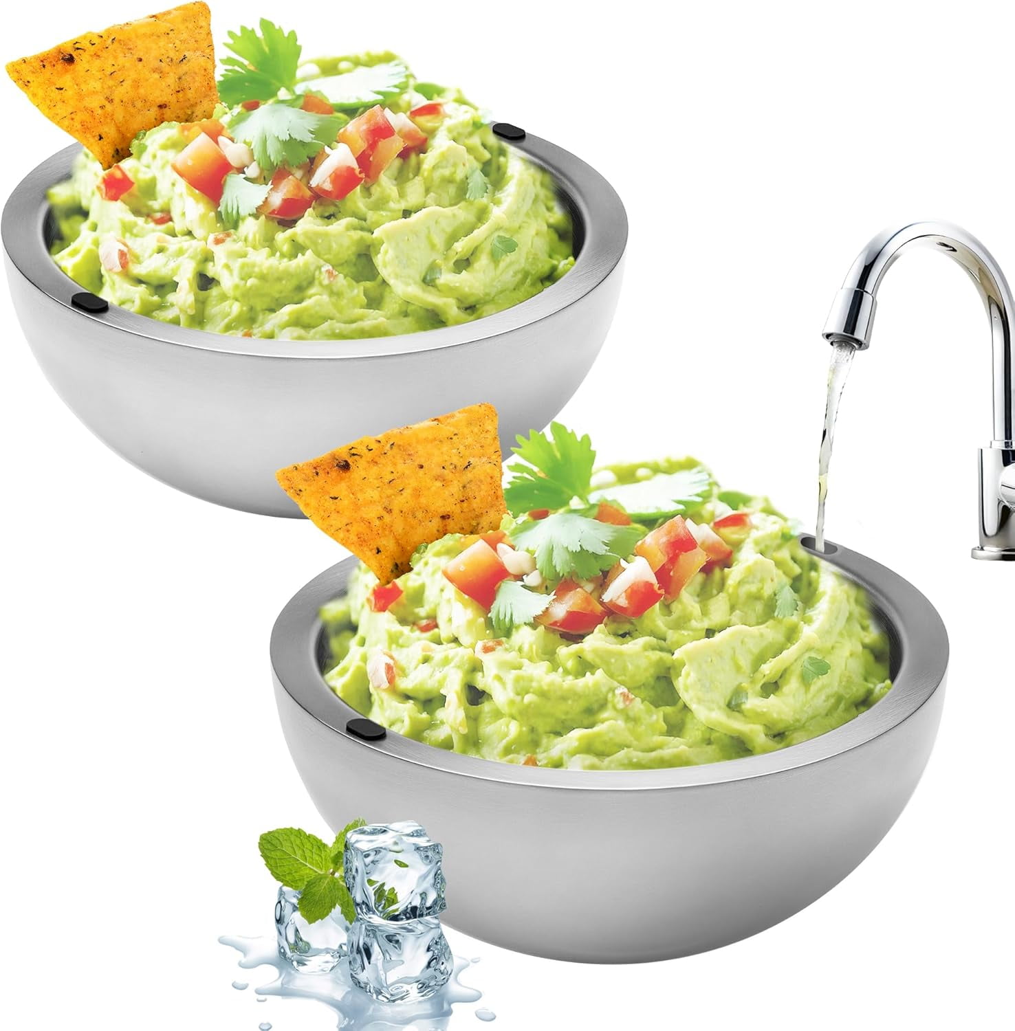 2 Pack - Each 70oz Hot & Cold Temperature Controlled Dip Chiller Bowl ...