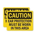 (2 Pack) Ear Protection Must Be Worn In This Area OSHA Caution Sign ...