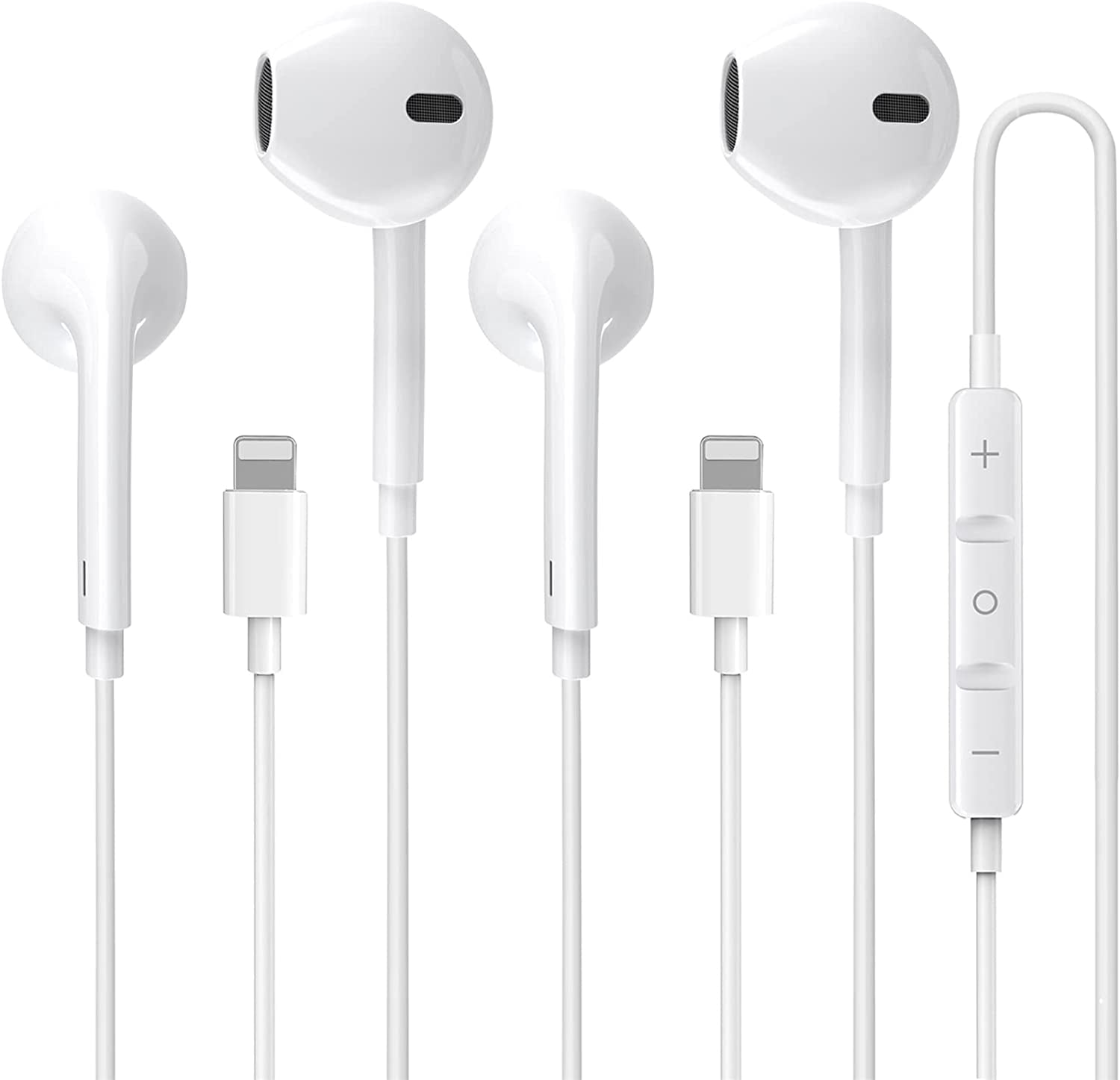 2 Pack - Earbuds with Lightning Connector Headphones (Built-in ...