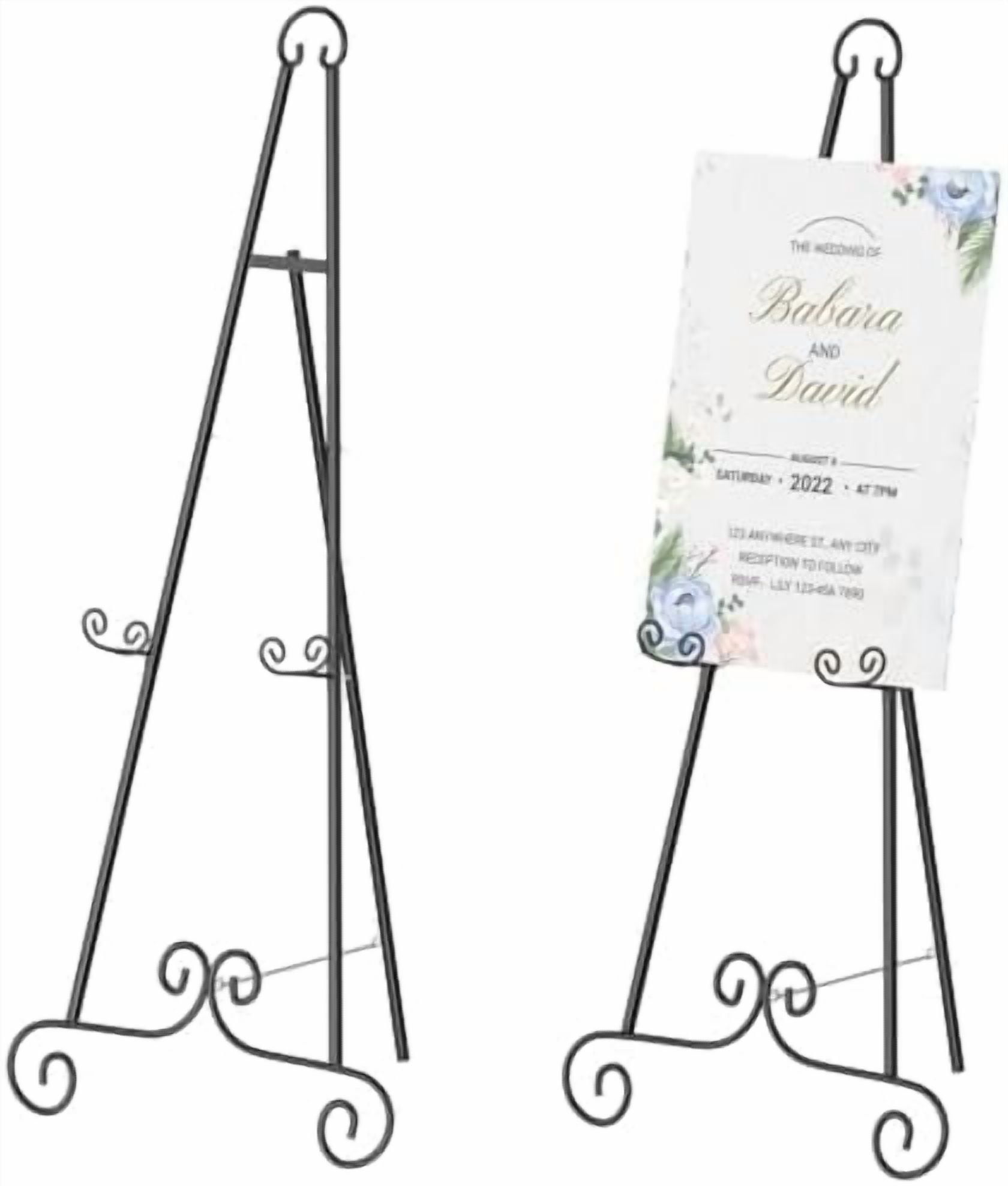 2 Pack Easel Stand for Sign, Heavy Duty Metal Display Stand with Chain ...
