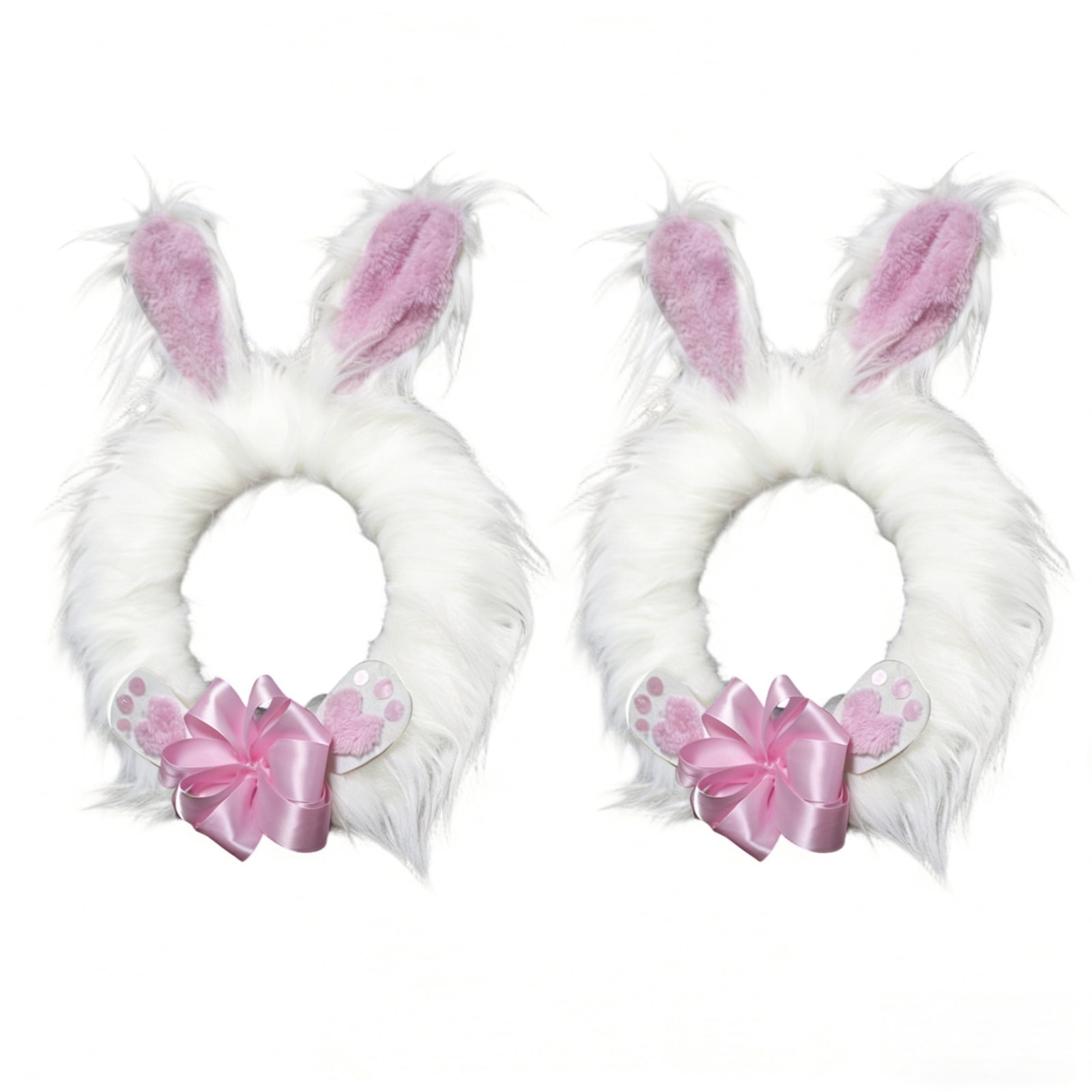 2-Pack Easter Bunny Ears Headband Headwear Decoration Plush White ...