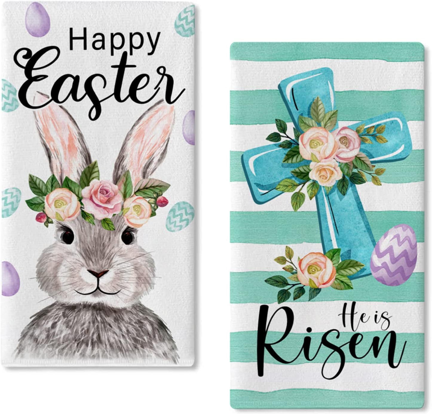 2 Pack Easter Kitchen Towels Dish Towels, 18x26 Inch Seasonal Cloth Tea ...
