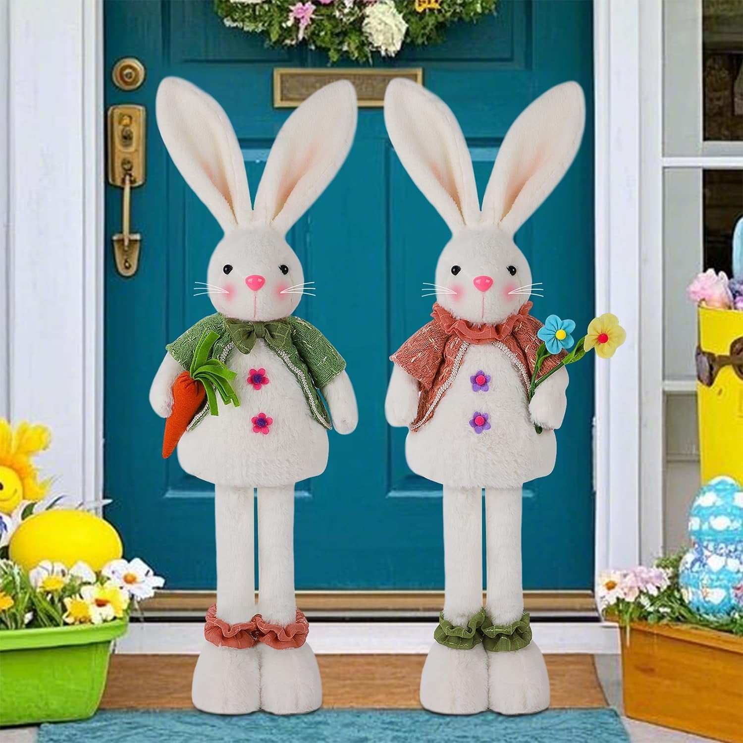 2 Pack Easter Standing Bunny with Stretchable Legs, 18" to 25" Plush ...
