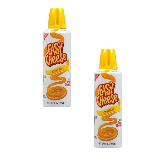( 2 Pack ) Easy Cheese Snack, Pasteurized, Cheddar 8 Oz - Walmart.com