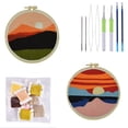 2 Pack Easy Dusk,Sunrise Punch Needle Embroidery Starter Kits for Kids ...