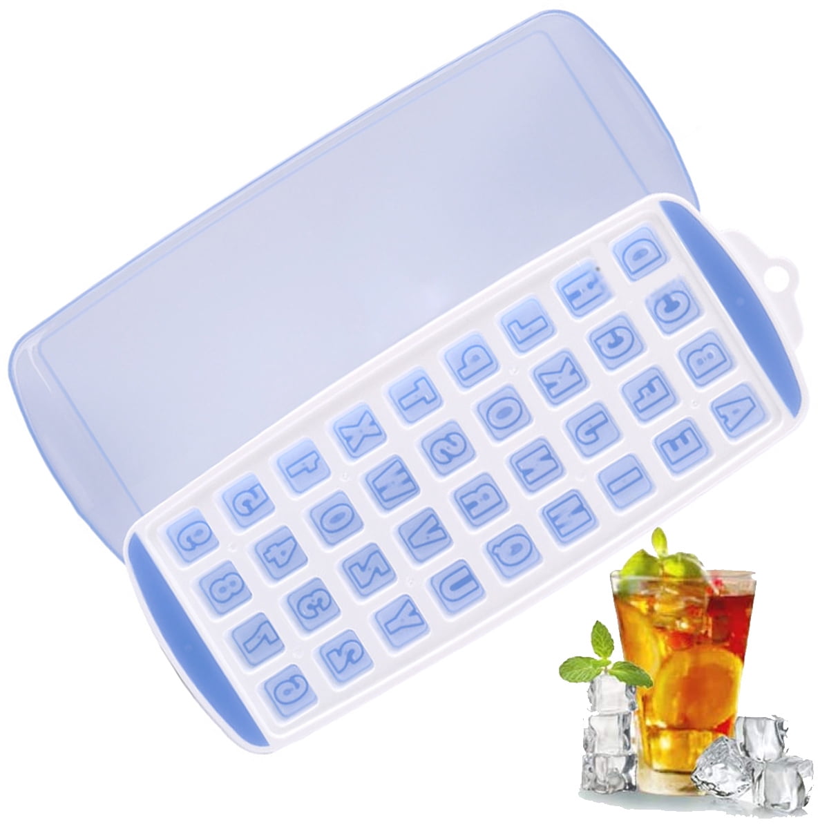 2 Pack Easy-Release Mini Ice Trays for Freezer with Lid,Stackable Ice ...