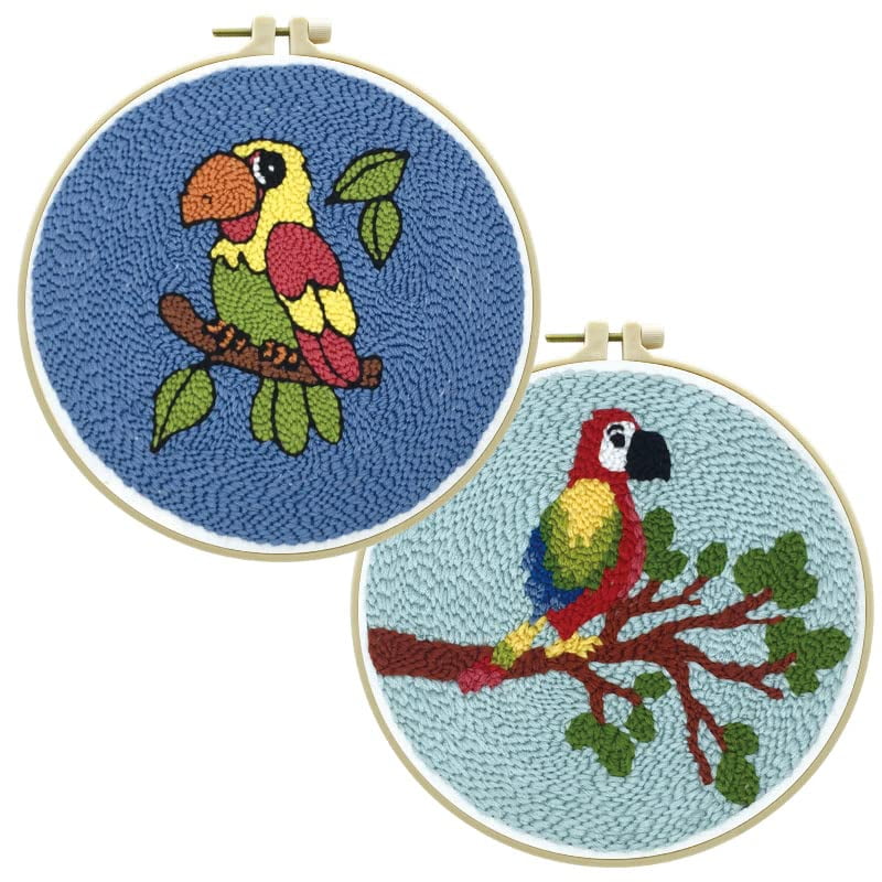 2 Pack Easy Smaller Size DIY Craft Punch Needle Embroidery Kits Rug for ...