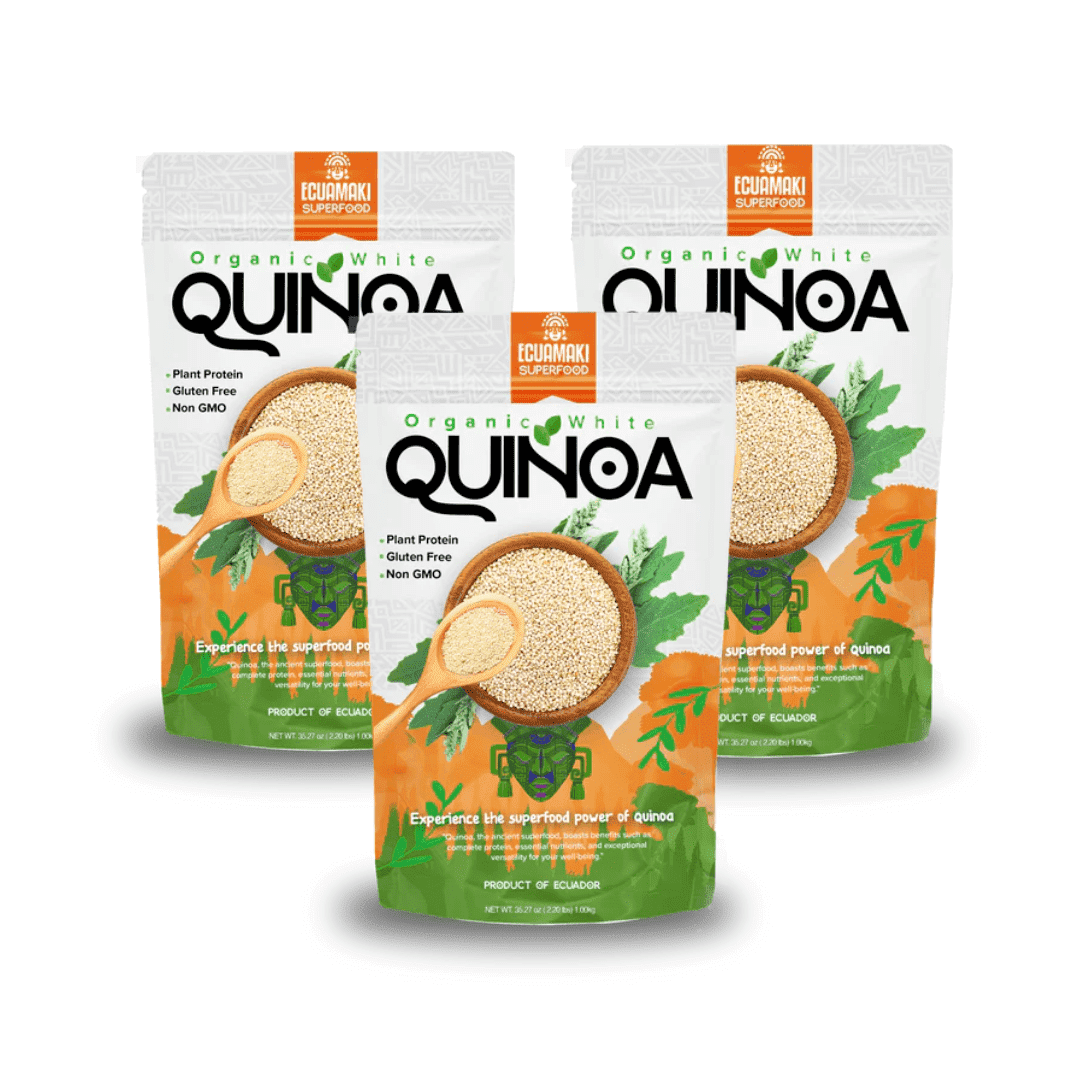 3 Pack - EcuaMaki 100% Organic White Quinoa - 3,3 lbs - Gluten Free ...