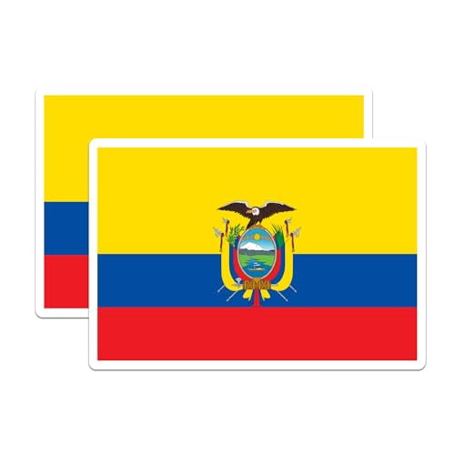 (2 Pack) Ecuador World Flag Stickers - Pride - 5 Inches On Longest Side ...