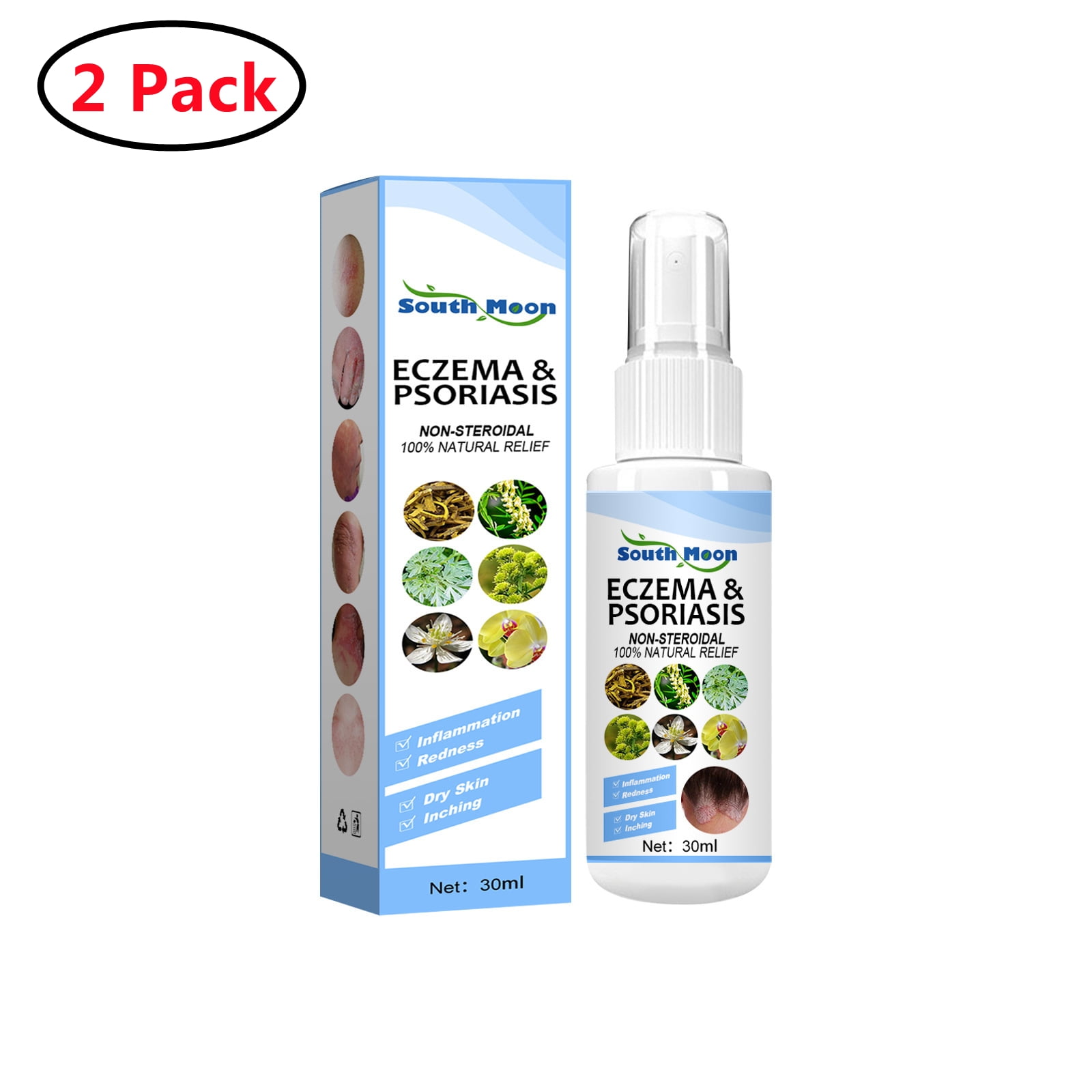 2 Pack Eczema Spray, Maximum Strength Treatment Ointment for Rash ...