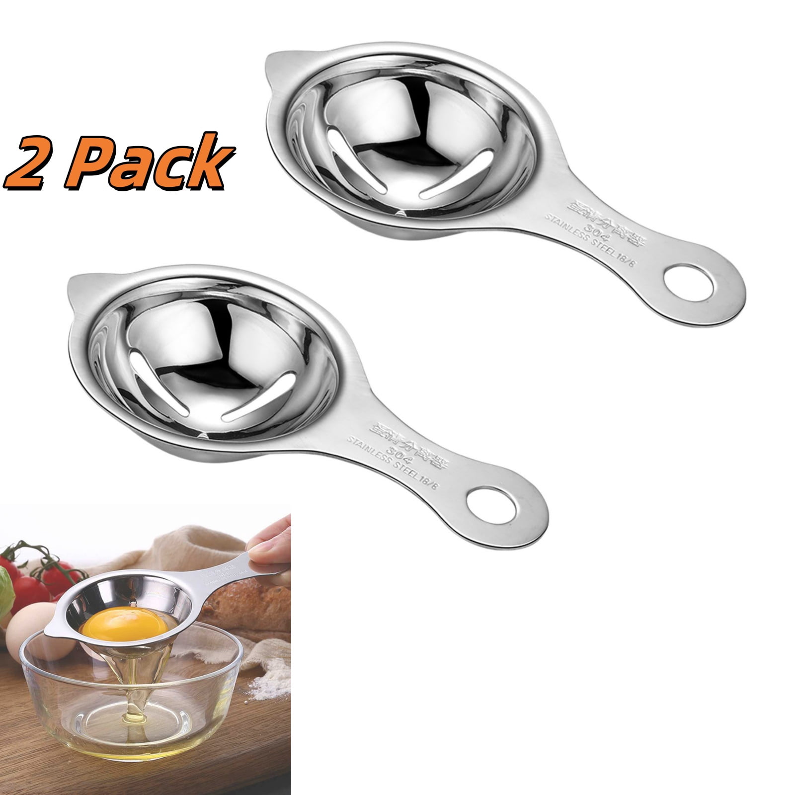 2 Pack Egg Separator Egg Yolk White Filter Food Grade Egg Divider ...