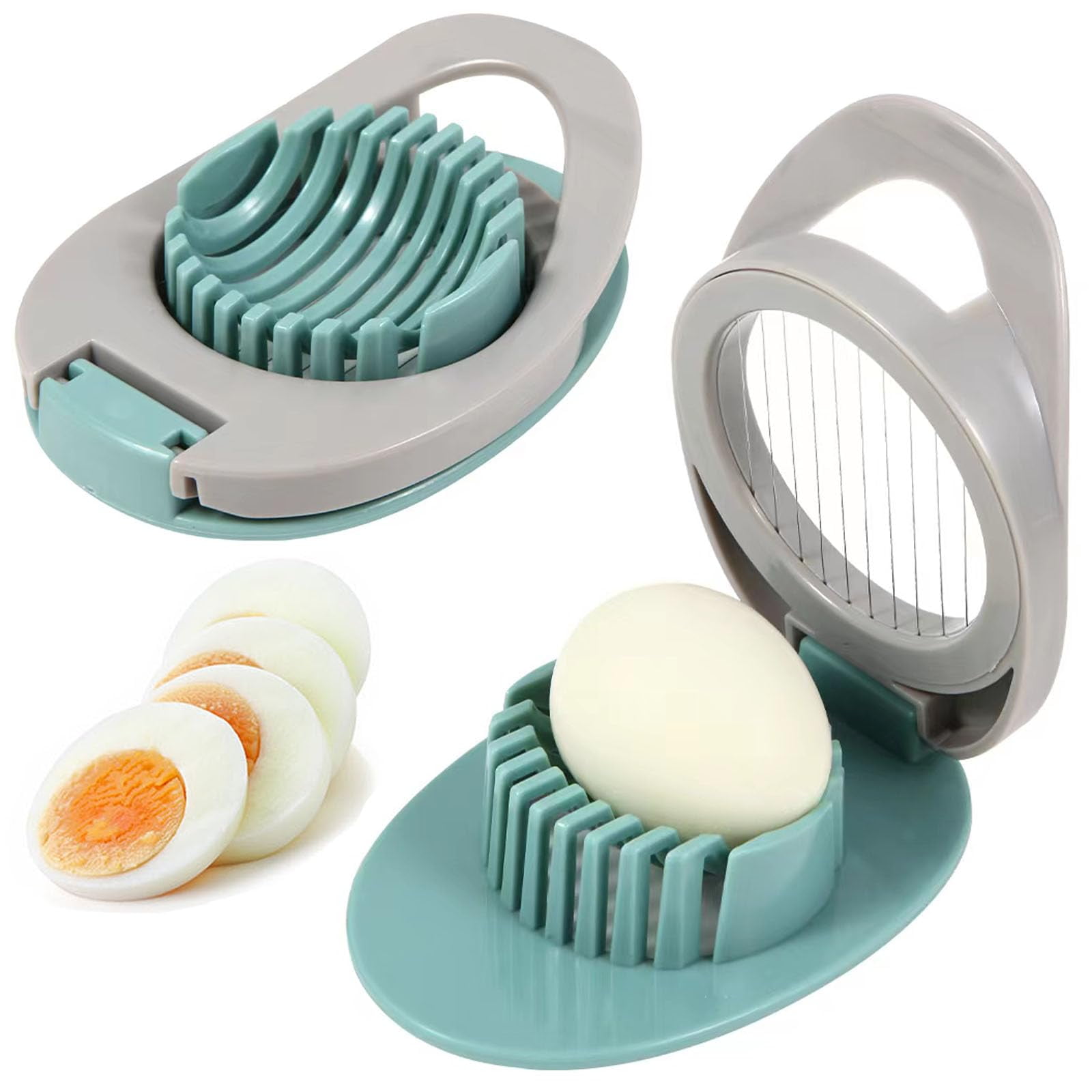 2 Pack Egg Slicer for Hard Boiled Eggs, Egg Cutter for Hard Boiled Eggs, Stainless Steel Wire ...