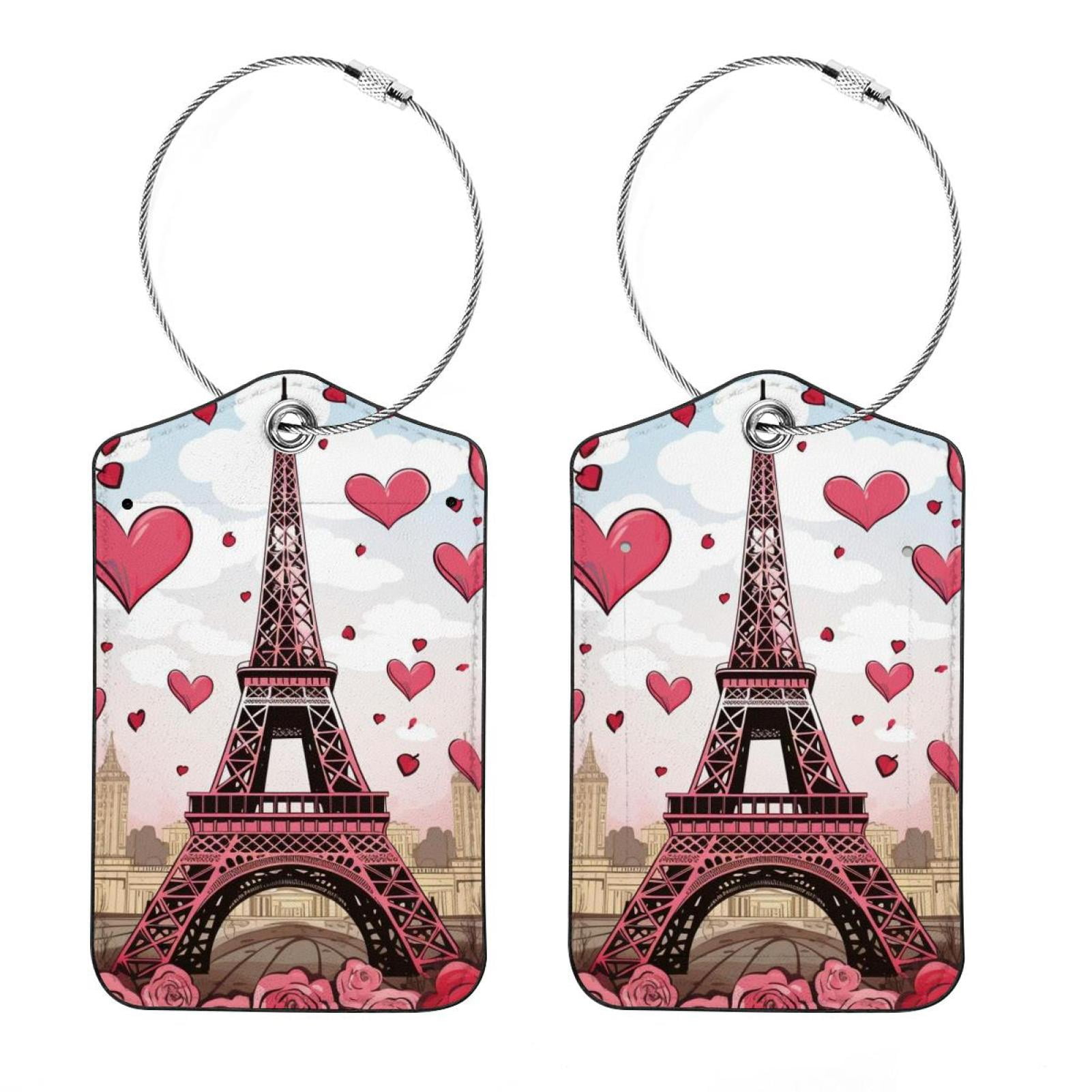 2 Pack of Eiffel Tower Valentine's Day Luggage Tags for Adults Teens ...