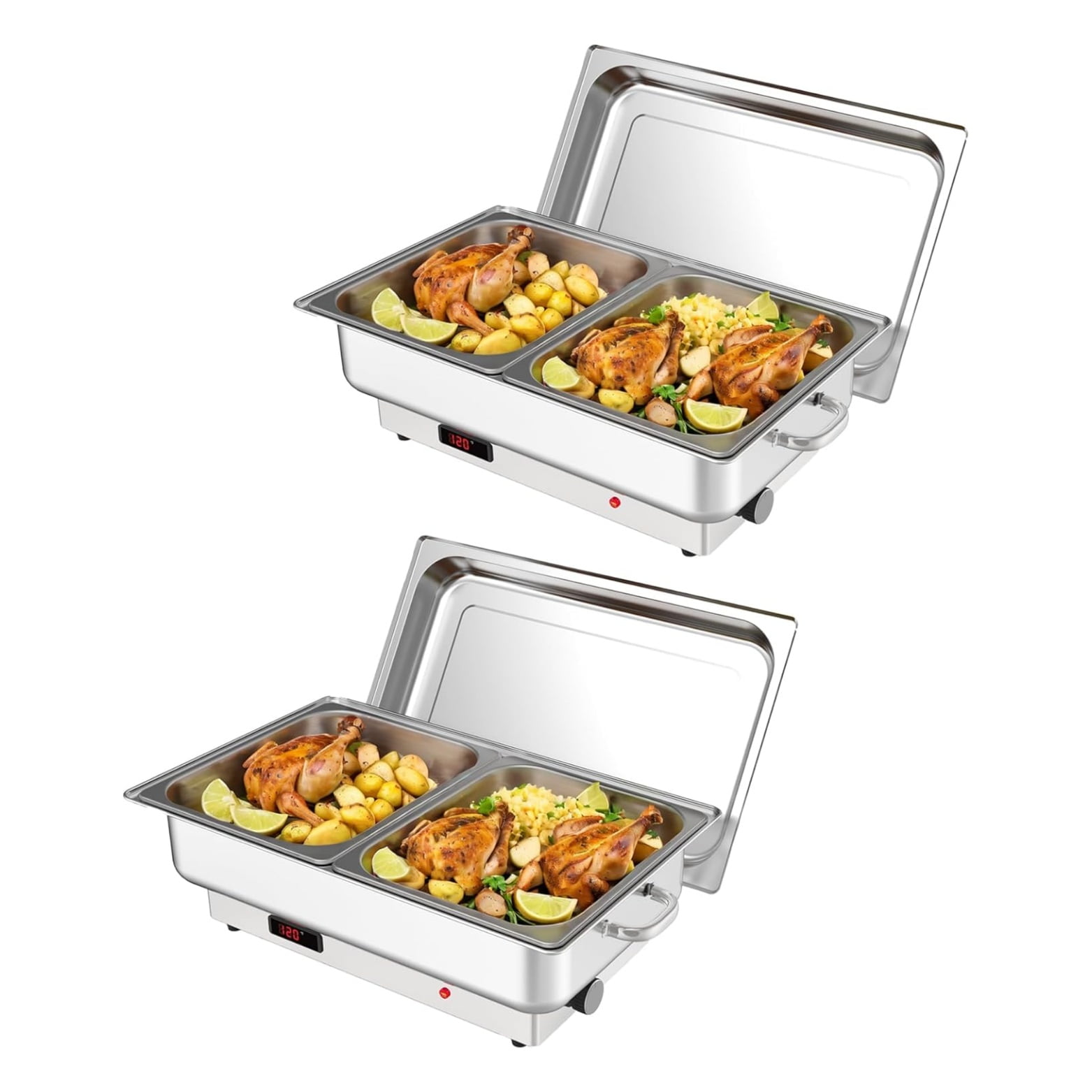 2 Pack Electric Chafing Dish Buffet Set, 9QT Food Servers and Warmers ...