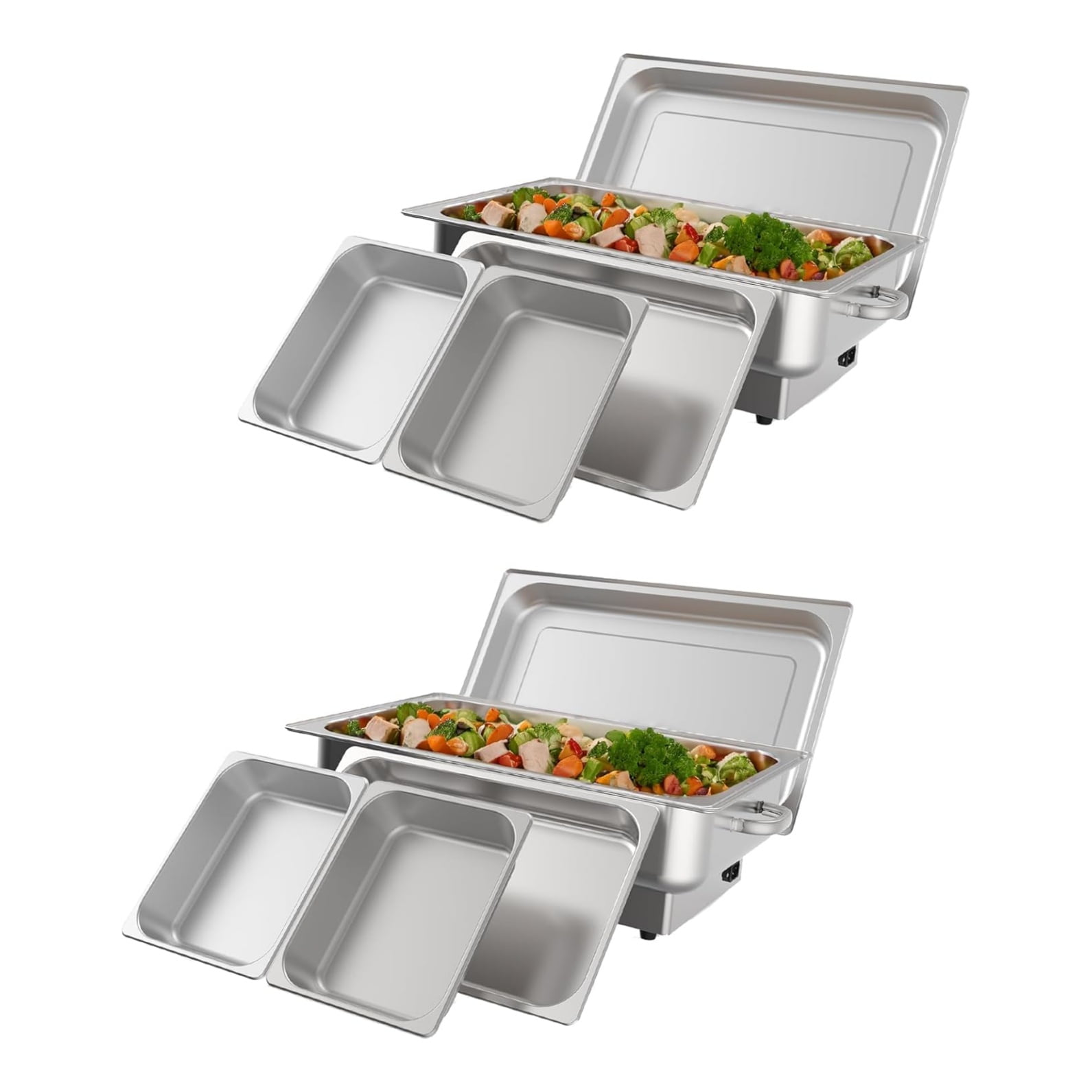 2 Pack Electric Chafing Dish Buffet Set, 9QT Food Servers and Warmers ...