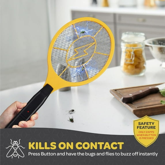 2 Pack Electric Fly Swatter Handheld Bug Zapper Racket for Camping ...