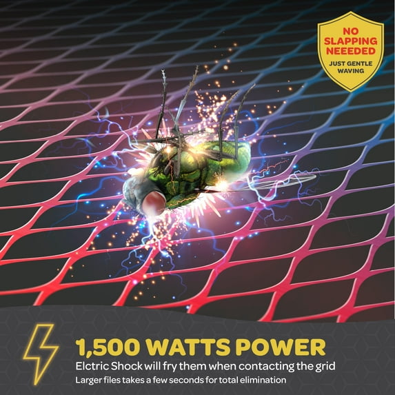 2 Pack Electric Fly Swatter, Handheld Bug Zapper Racket for Outdoor ...