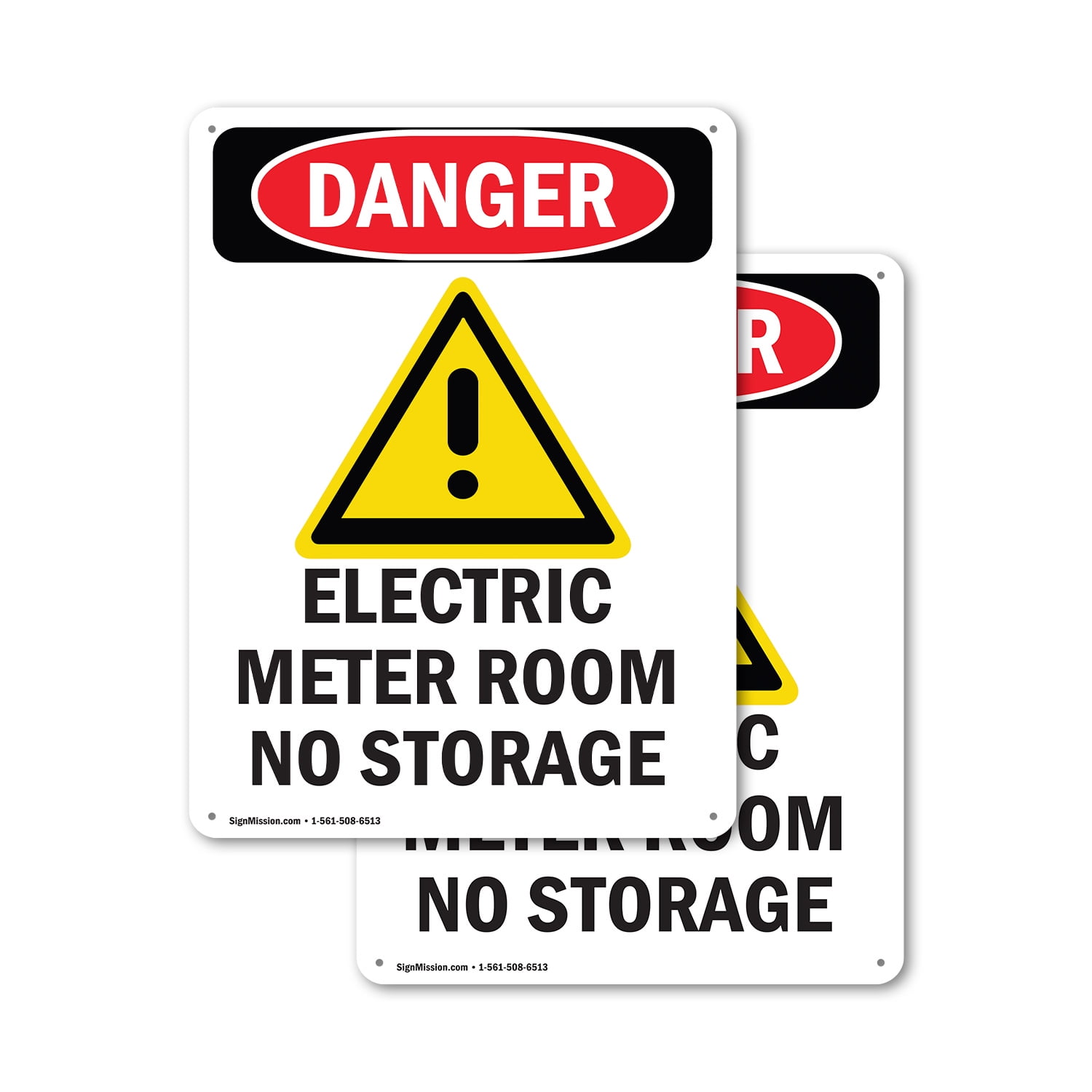 (2 Pack) Electric Meter Room OSHA Danger Sign 10 Inch X 14 Inch Plastic ...
