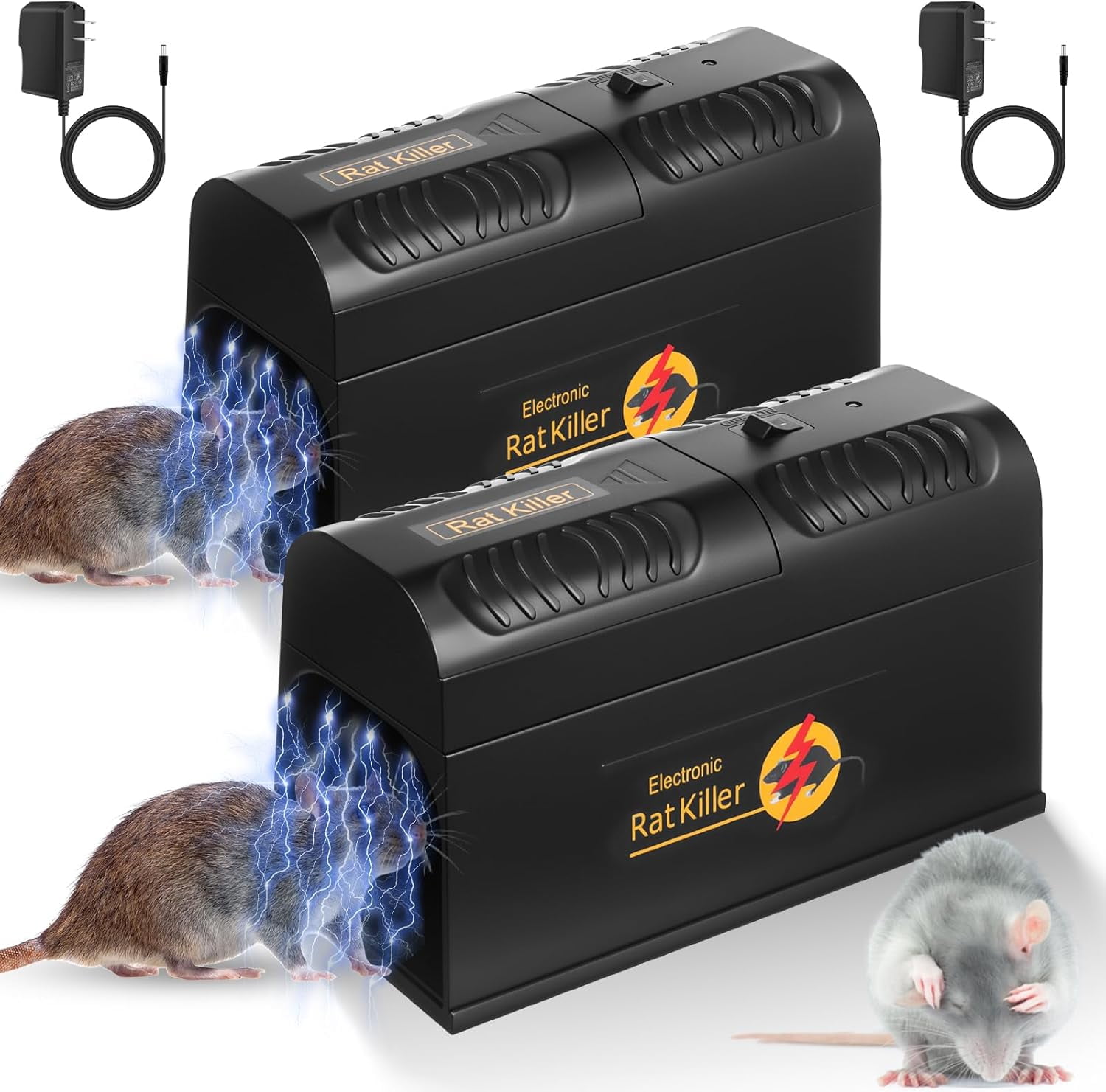2 Pack Electric Mouse Trap Zapper,Humane Mice Traps for House Indoor ...