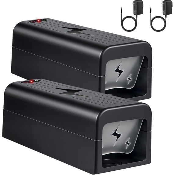 2 Pack Electric Mouse Trap Zapper with Powerful Voltage, Reusable Rat ...
