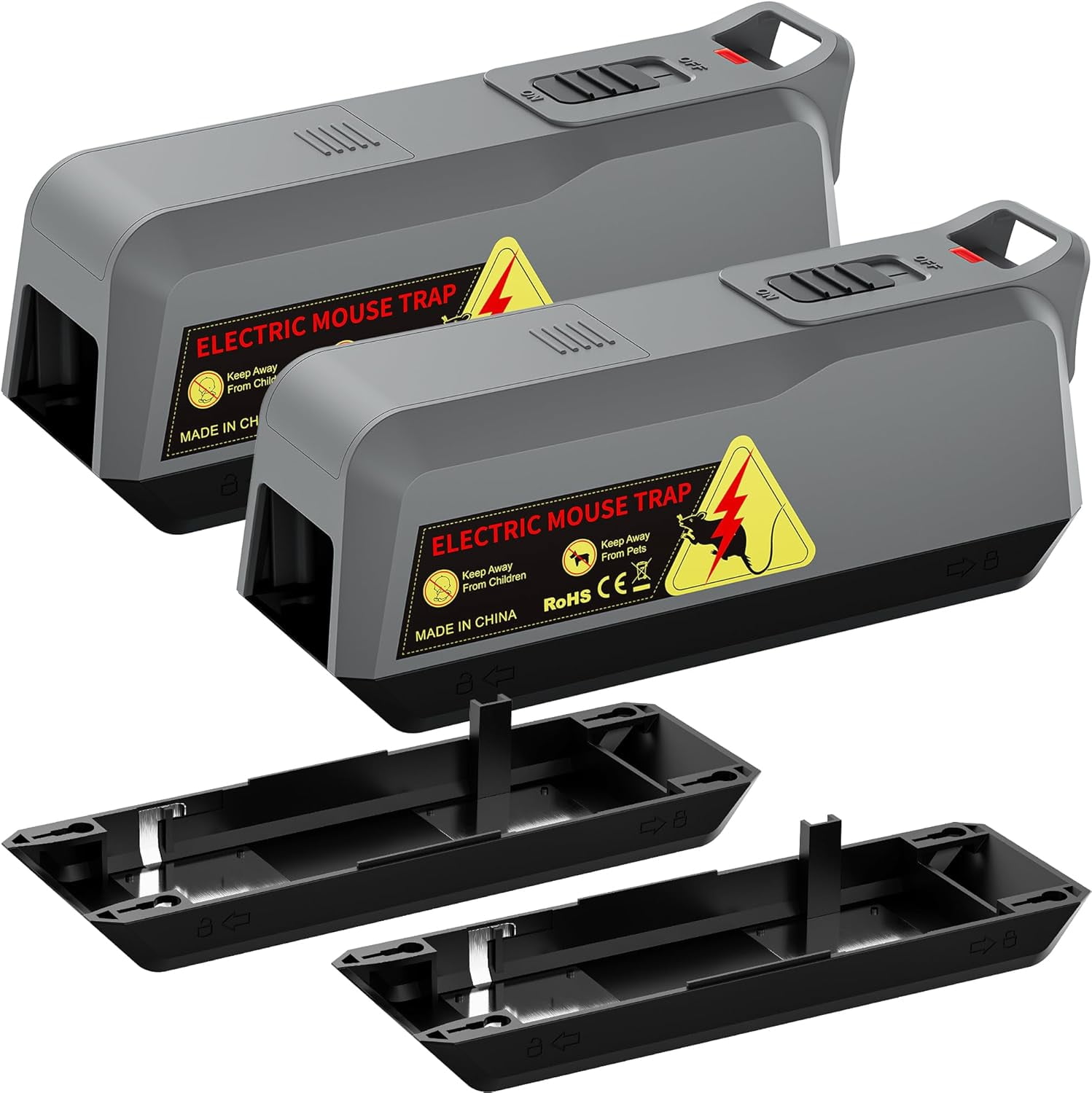 2 Pack Electric Mouse Traps Indoor for Home, Reusable No-Touch Electric ...