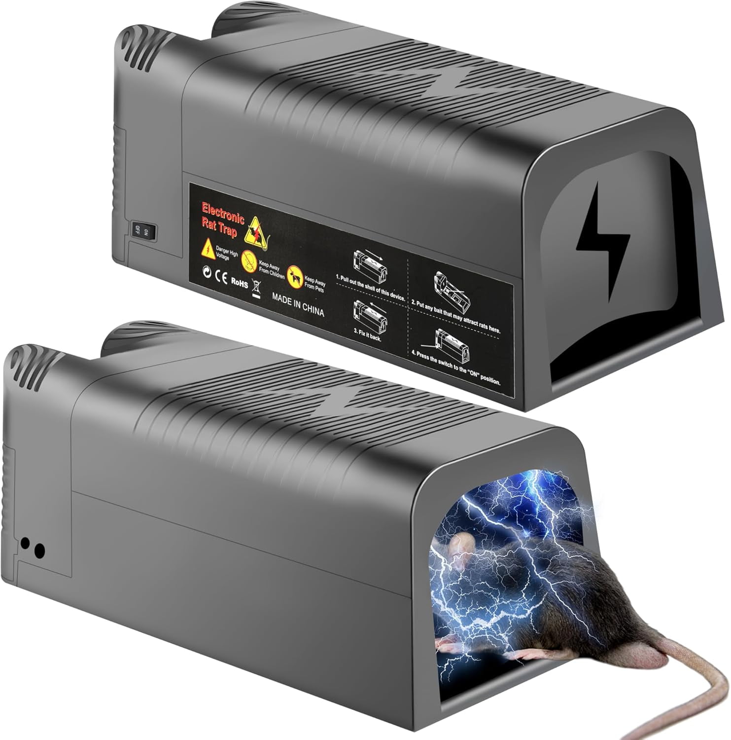 2 Pack Electric Mouse Traps Zappers with Powerful Voltage - Electric ...
