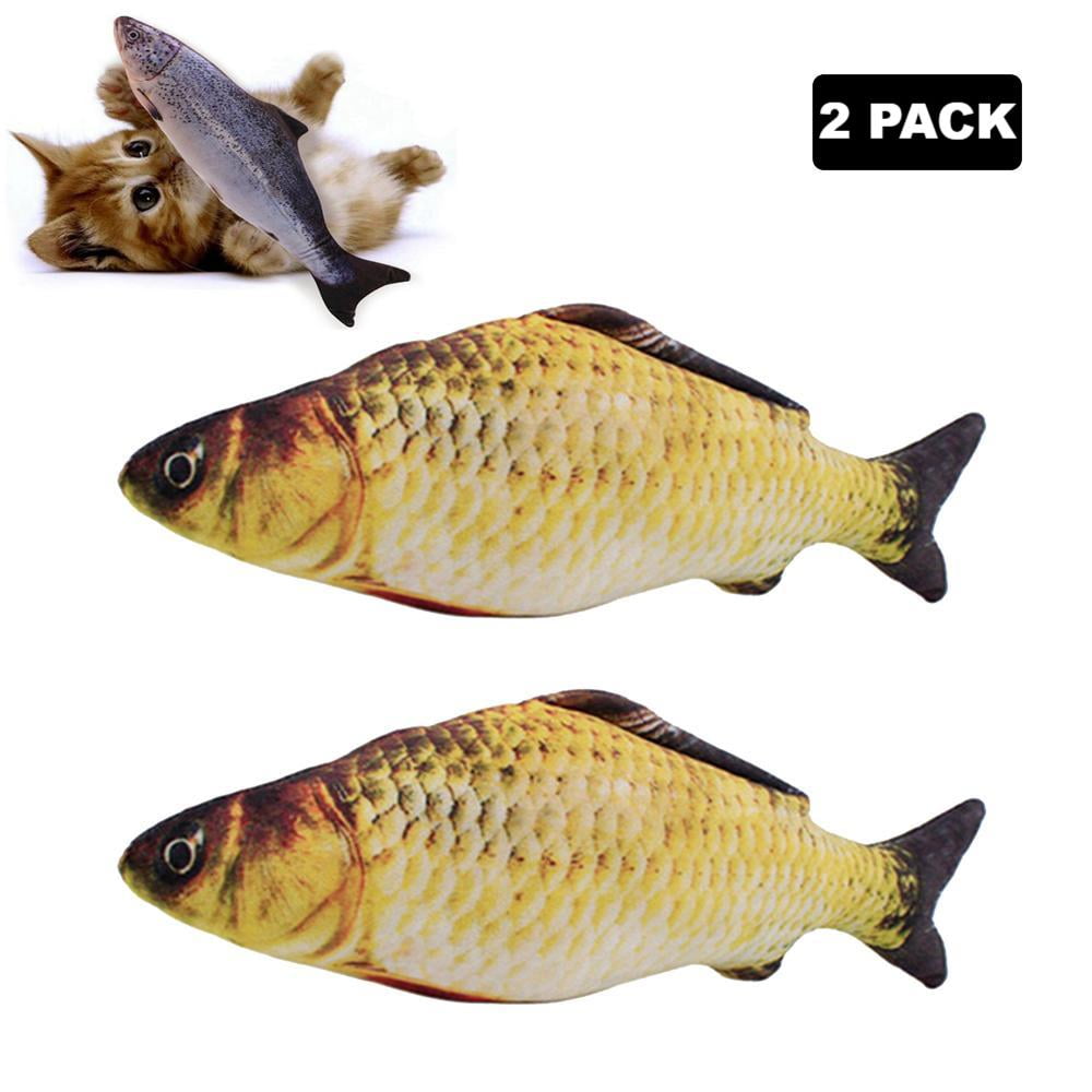 2 Pack Electric Moving Wagging Fish Cats Toy, Realistic Flopping Motion ...