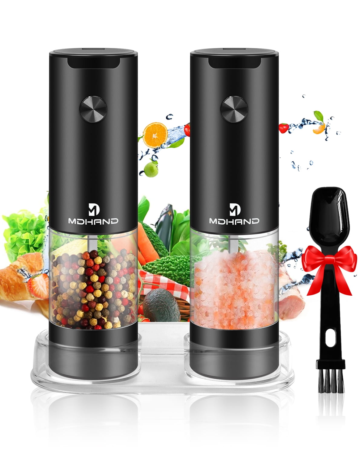 2 Pack Electric Salt and Pepper Grinder Set,KEPEAK Battery Powered ...