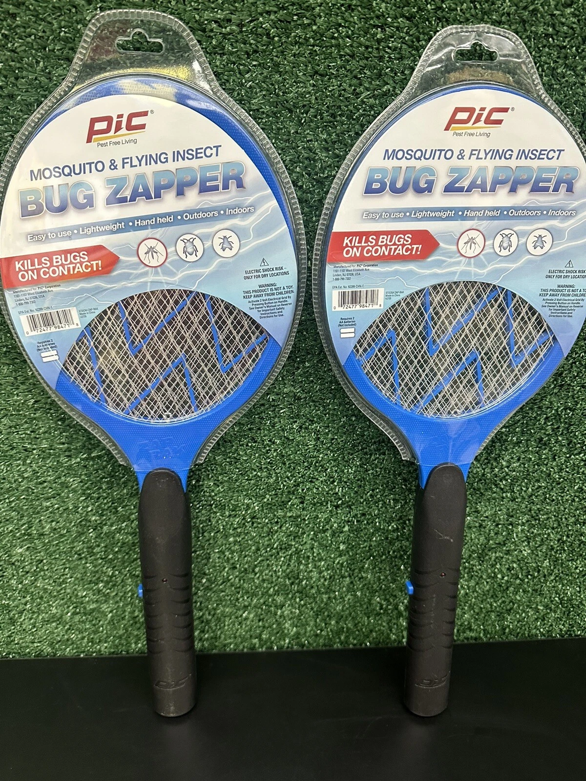 2 Pack Electric Swatter Fly Handheld Mosquito And Flying Insect Bug ...