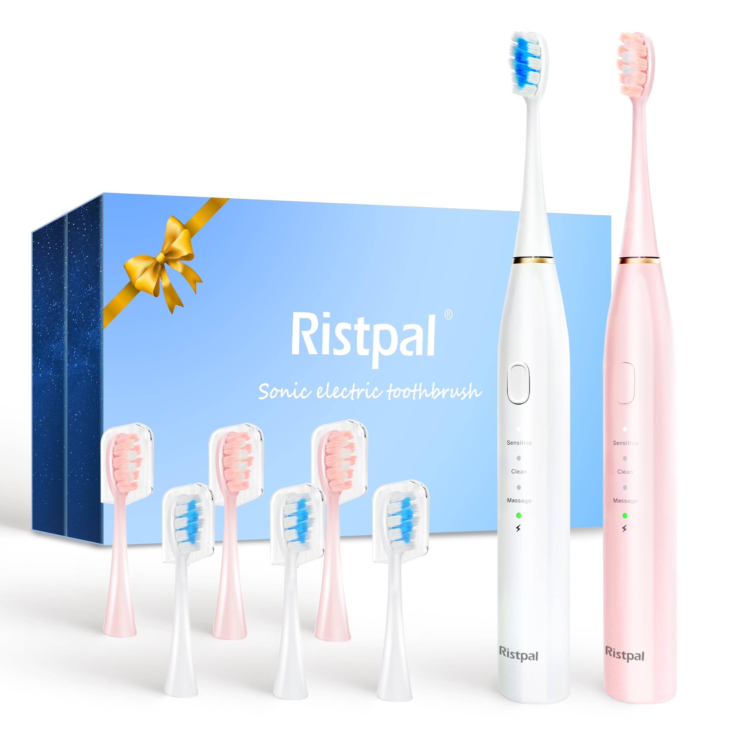 2 Pack Electric Toothbrush for Adults, Rechargeable Electric ...