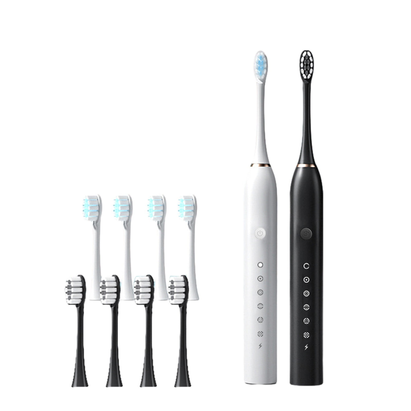 2 Pack Electric Toothbrush with 8 Brush Heads 6-Speed USB Rechargeable ...